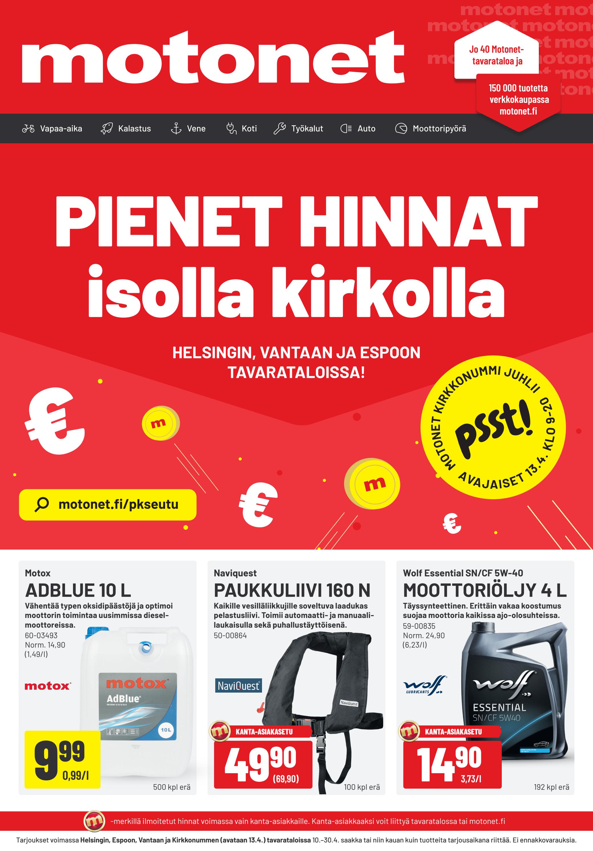 Motonet - Pienet hinnat isolla kirkolla 10.-30.4.2024 by Motonet Oy - Issuu