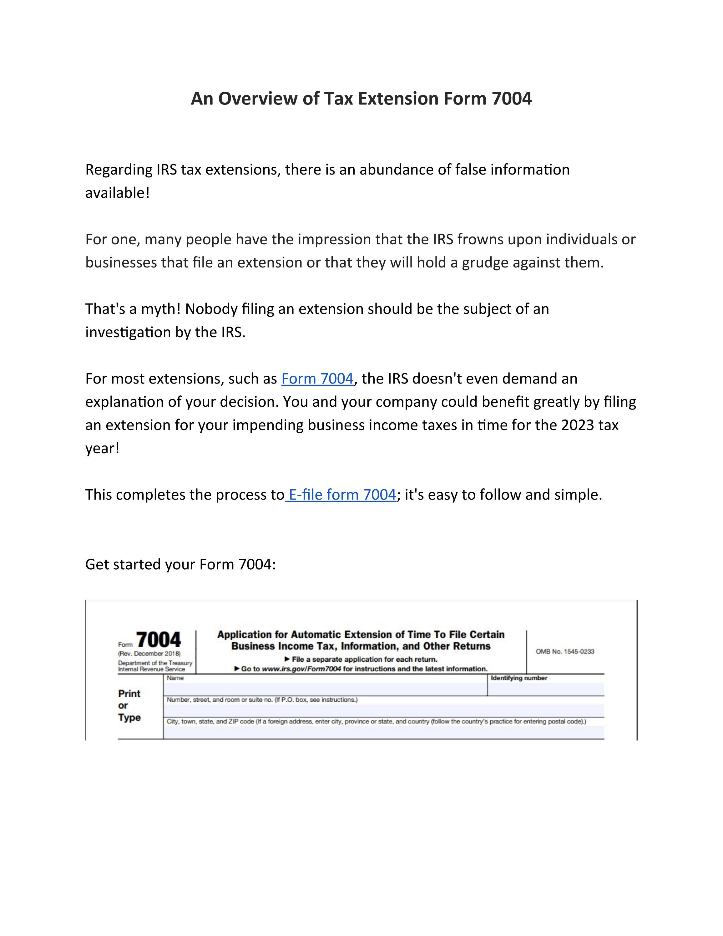 An Overview of Tax extension form 7004 by aca-forms - Issuu