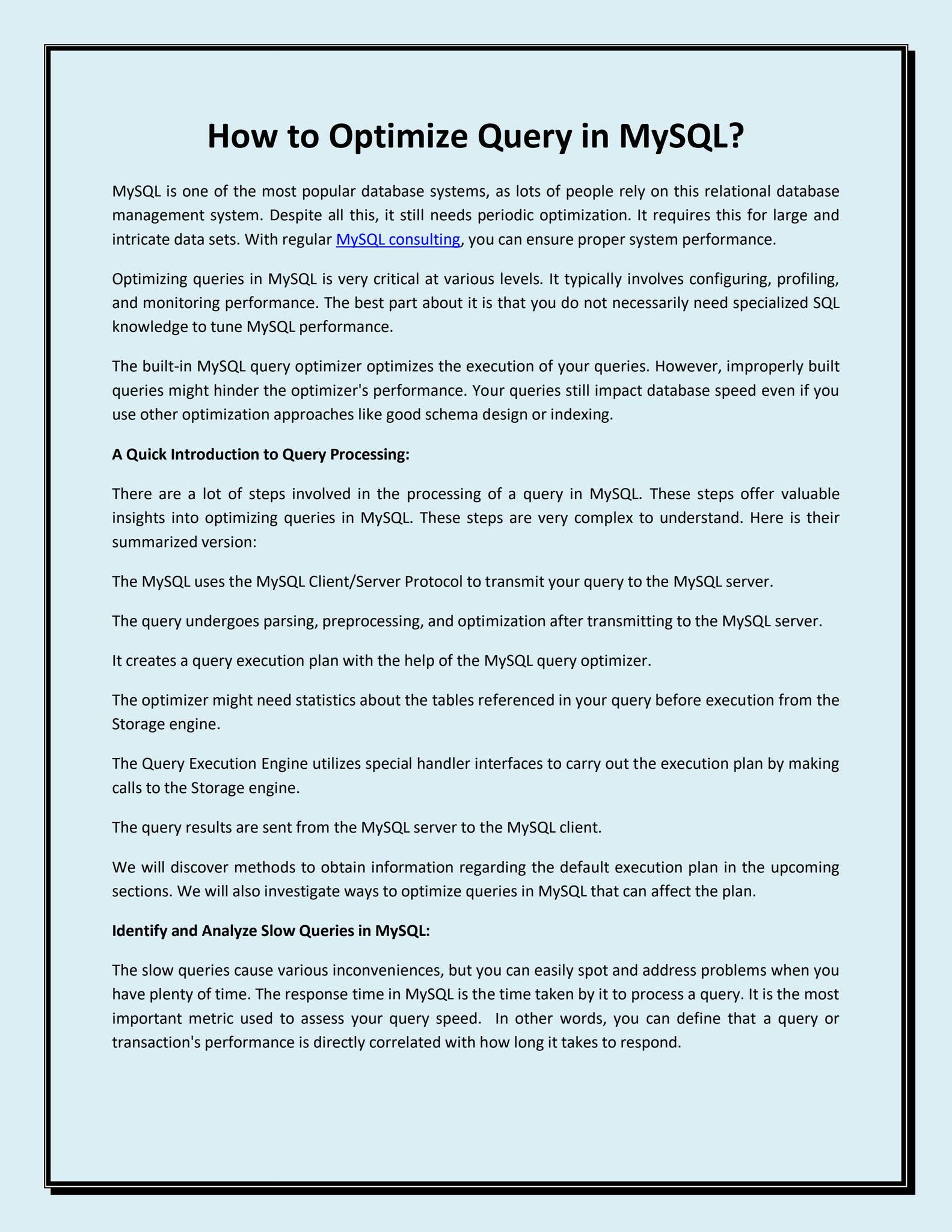 How To Optimize Query In MySQL? by Shattered Silicon - Issuu