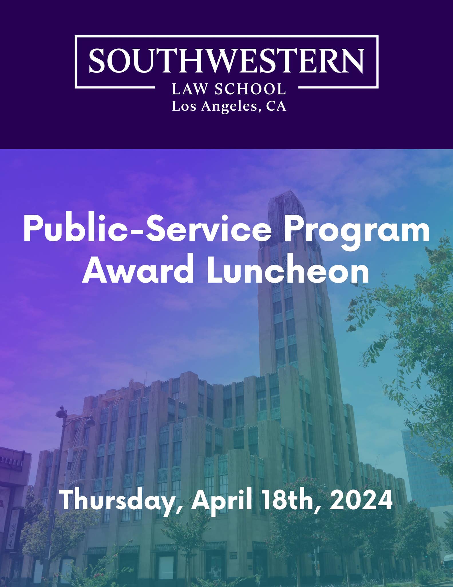 2024 Public-Service Program Award Luncheon Program by Southwestern Law ...
