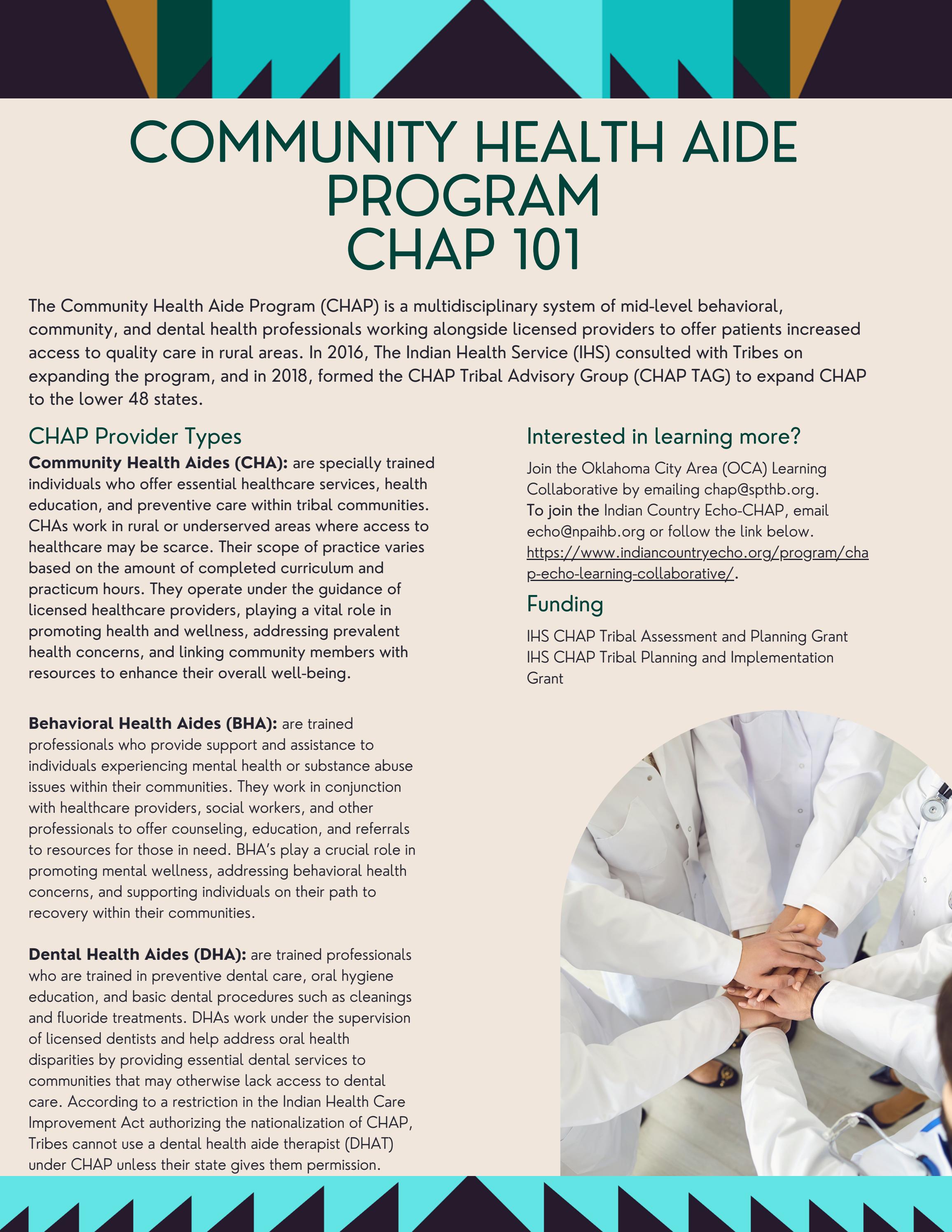 Community Health Aide Program CHAP 101 Handout by Southern Plains ...