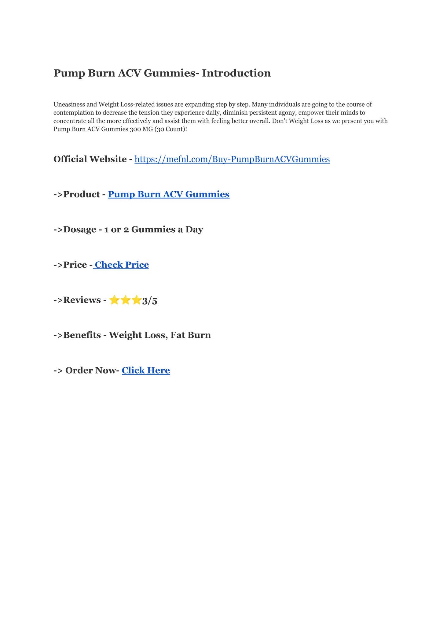 Pump Burn ACV Gummies Reviews - Benefits, Price, Ingredients, Order! by Pumpburn - Issuu