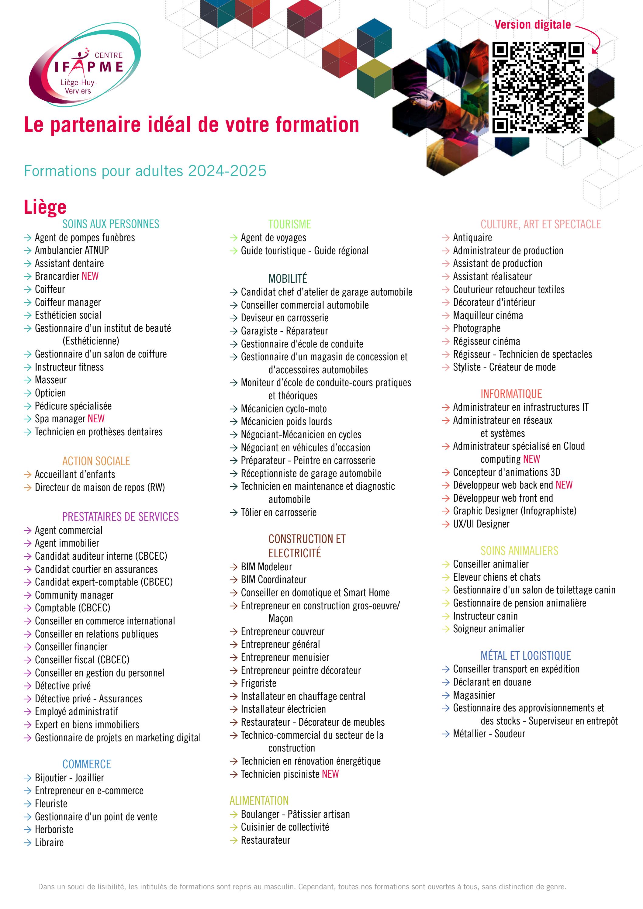 Formations pour adultes 24-25 LHV by Centre IFAPME Liège-Huy-Waremme ...