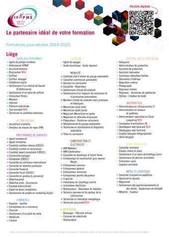 Formations pour adultes 24-25 LHV by Centre IFAPME Liège-Huy-Waremme ...