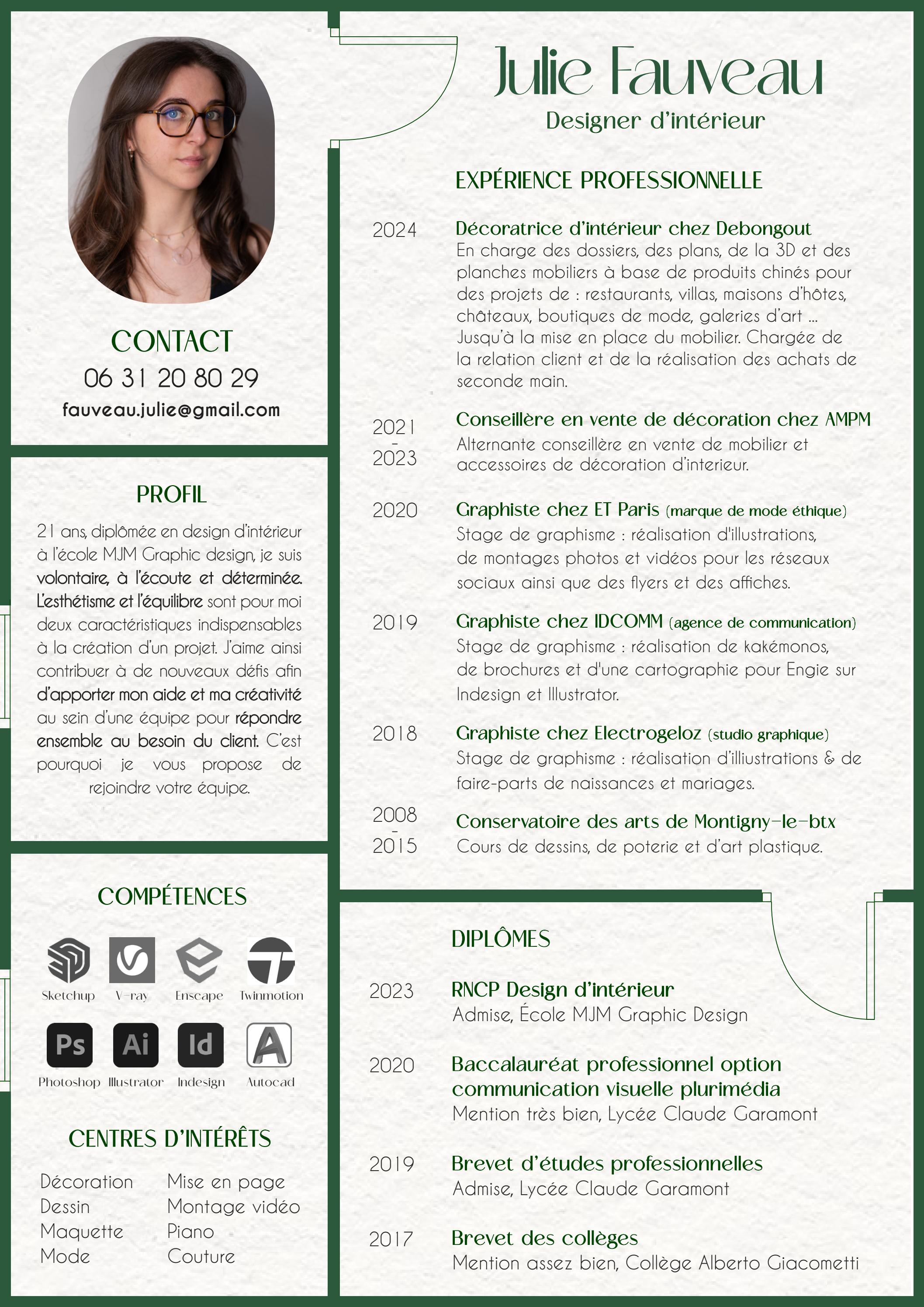 CV Julie Fauveau Designer D'intérieur by juliefauveau - Issuu
