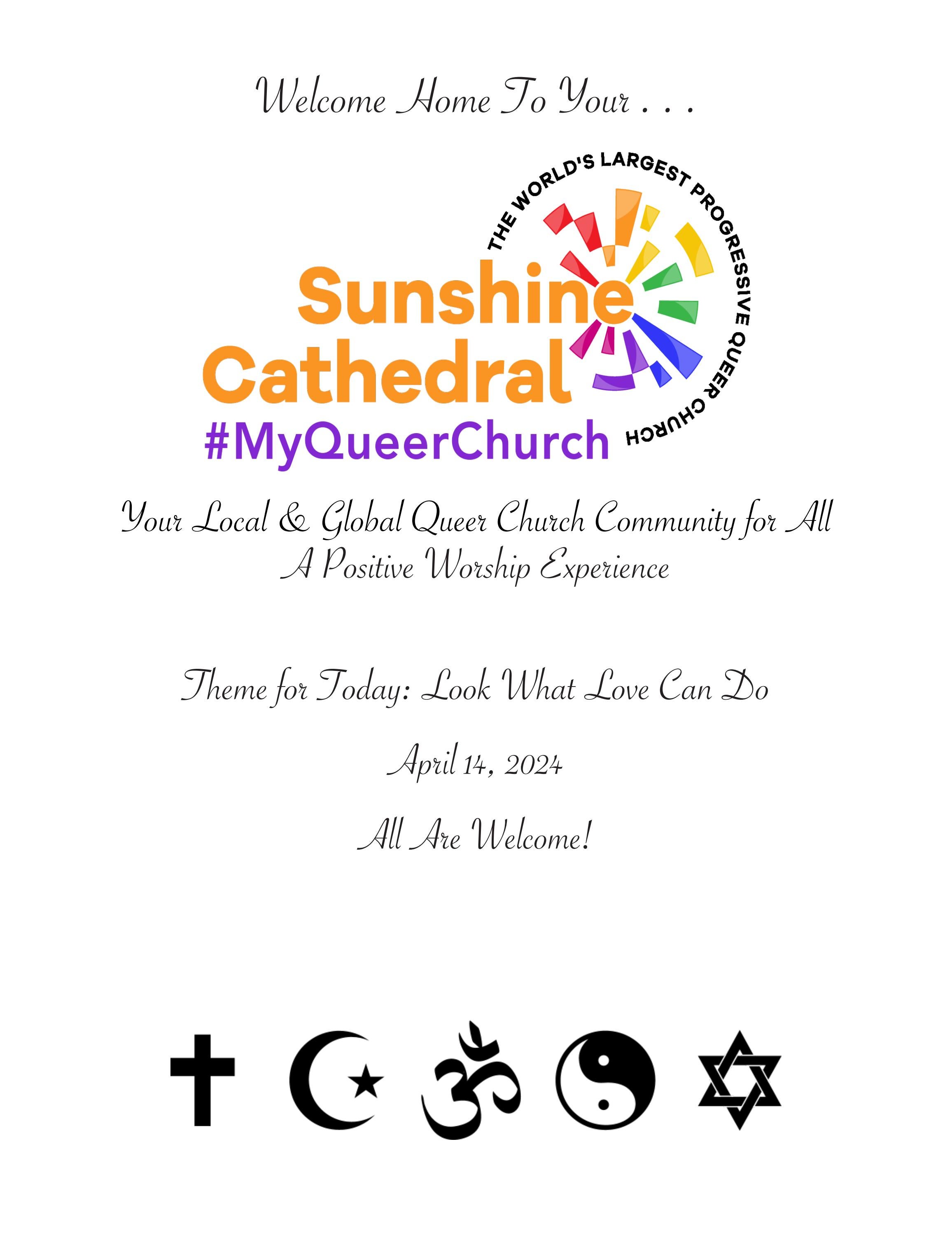 Sunshine Cathedral Bulletin for Sunday, April 14, 2024 by ...