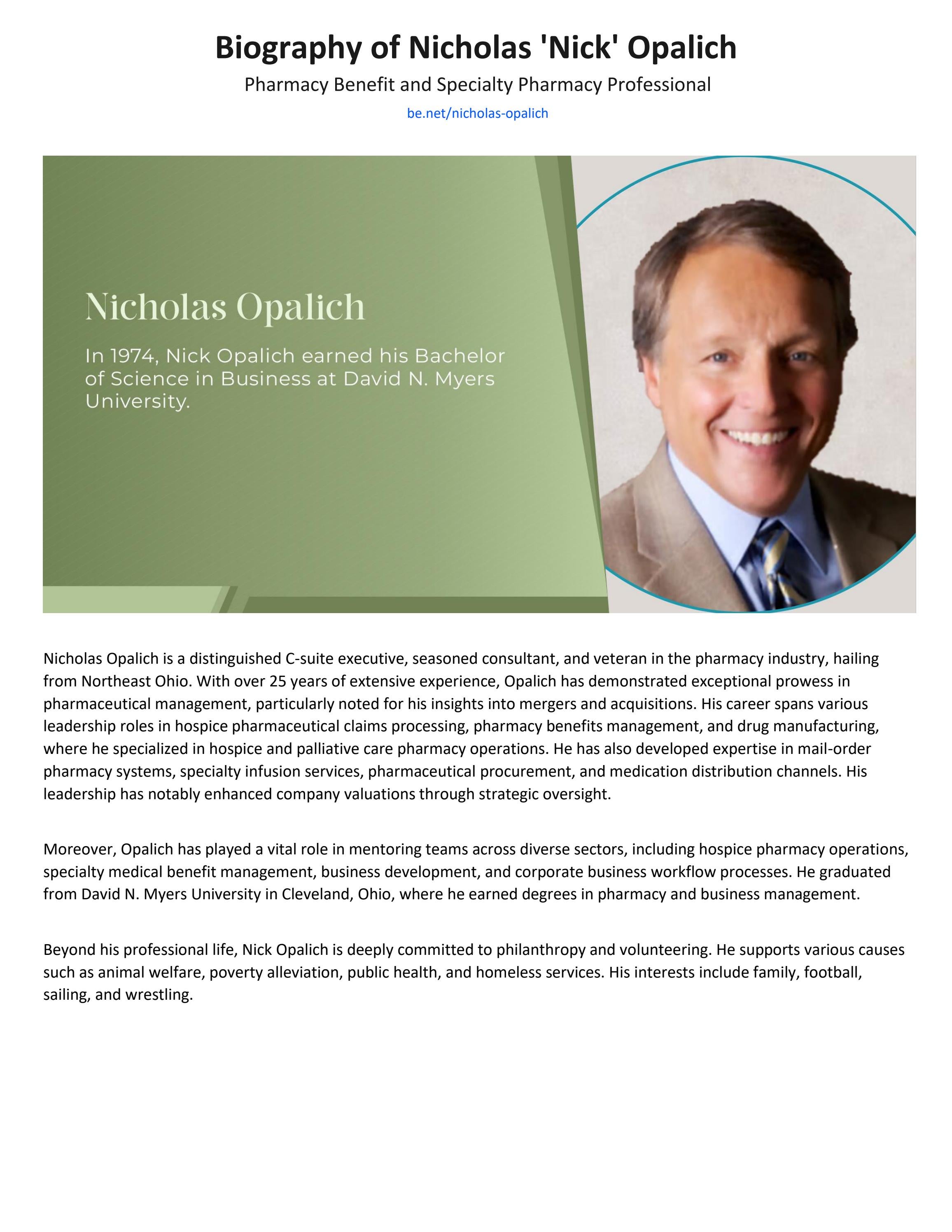 Biography of Nicholas 'Nick' Opalich by Nicholas Opalich - Issuu