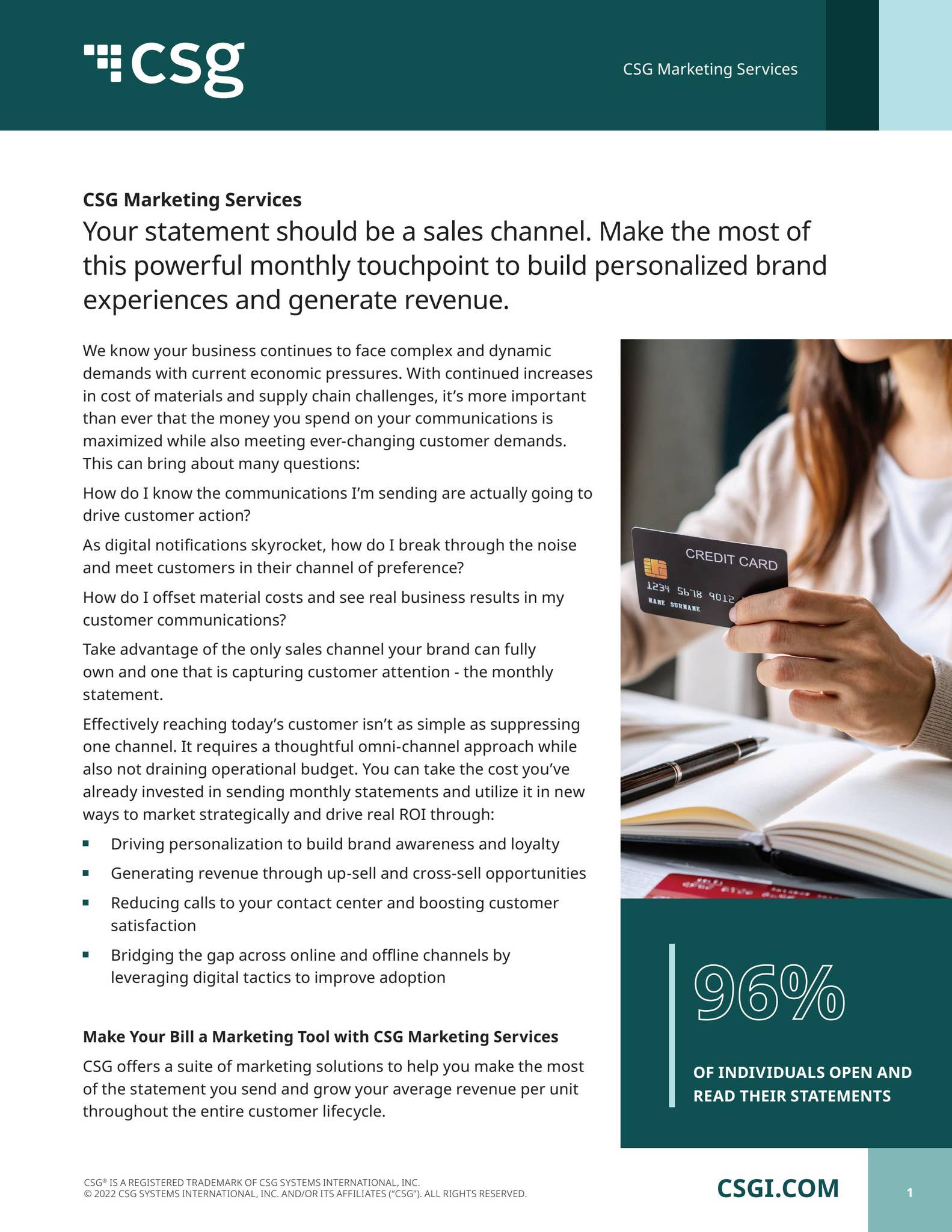 CSG Marketing Services Brochure by CSG Systems - Issuu