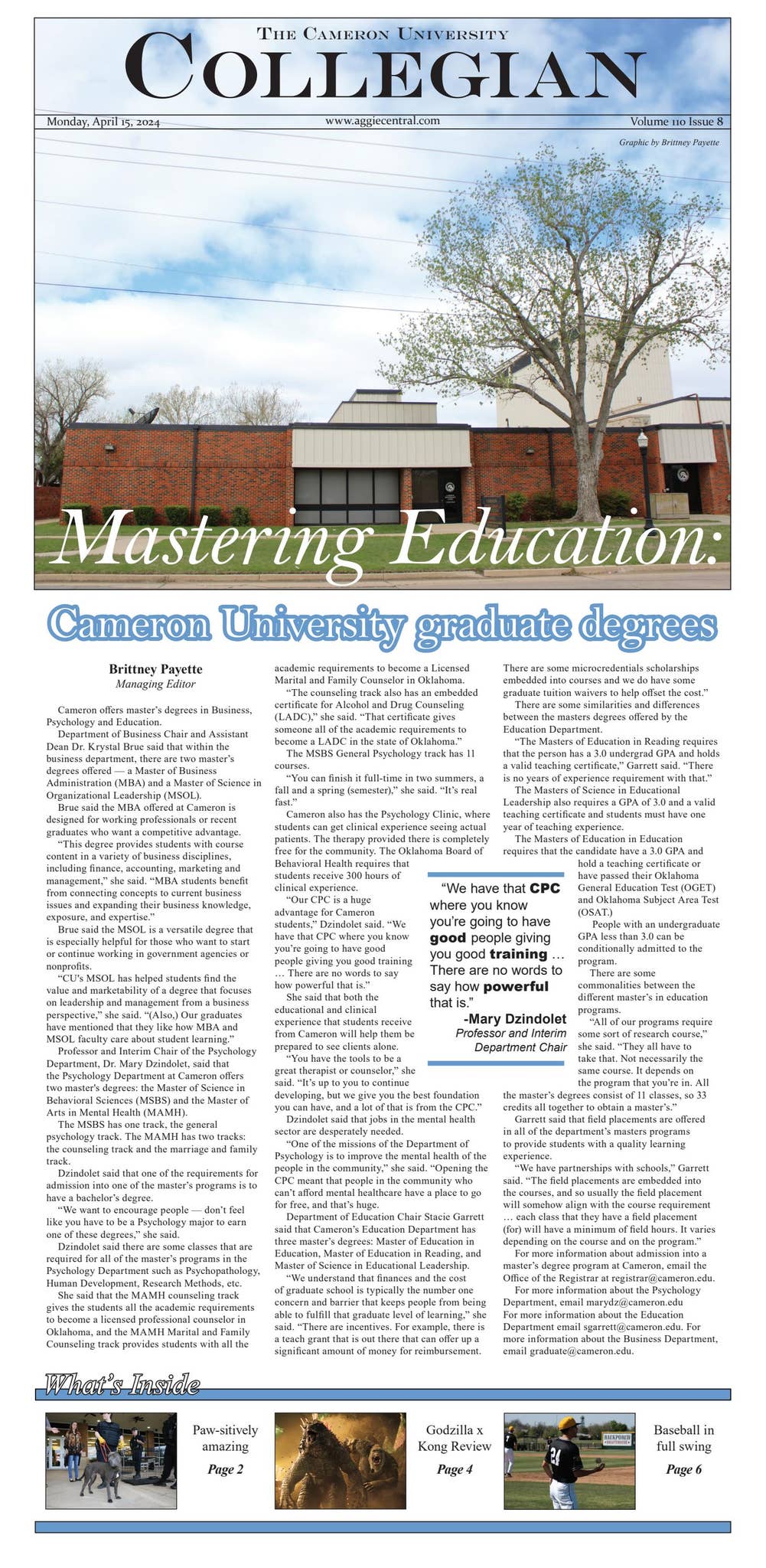 Cameron Collegian (Spring 2024) Issue #8 by Cameron University ...