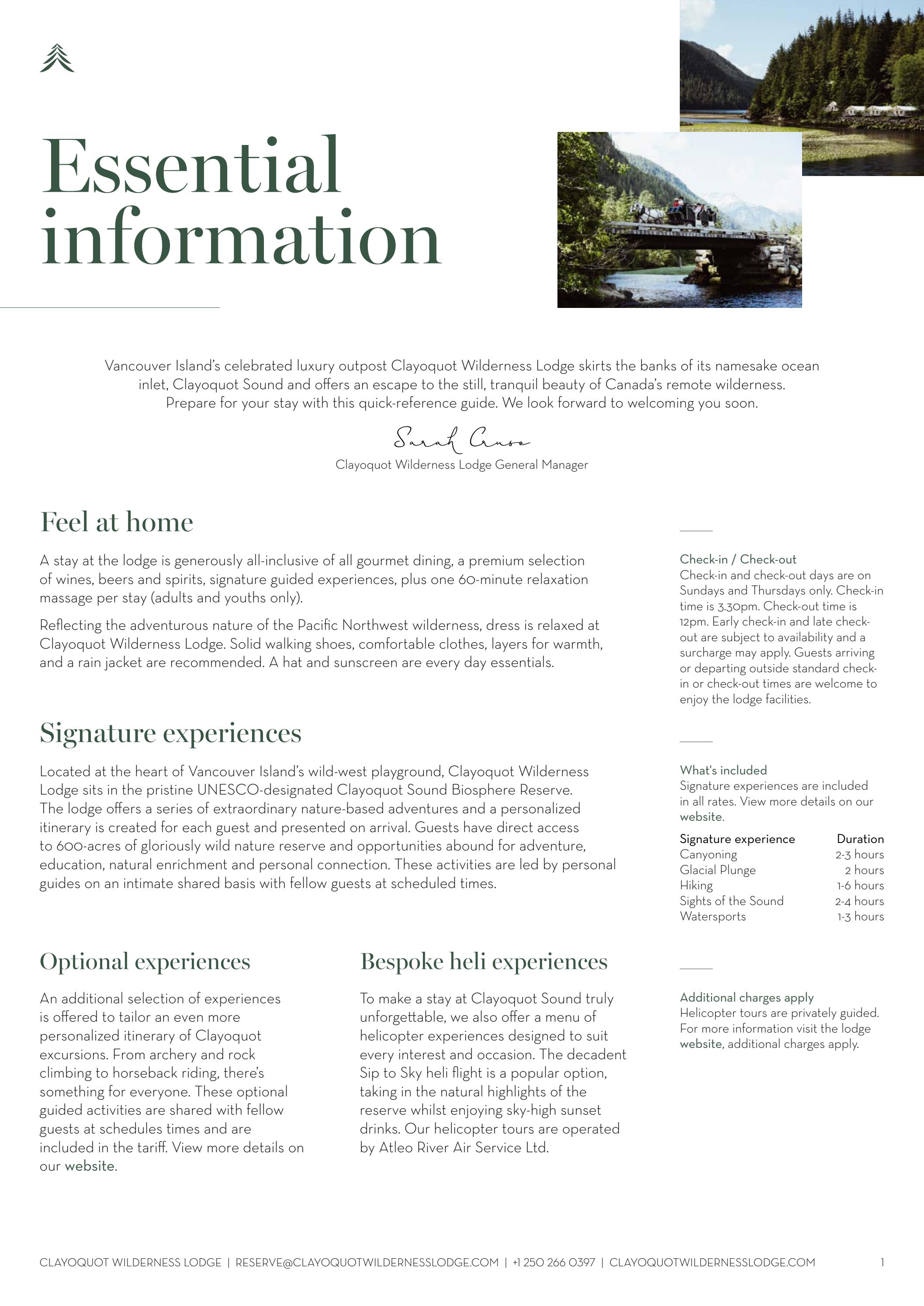 CWL | Essential Information by Baillie Lodges - Issuu