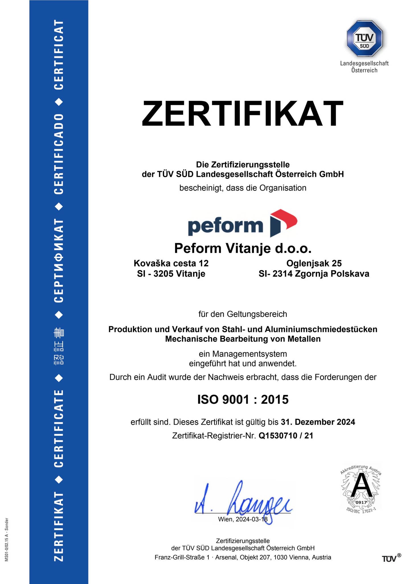 PFV Certificate ISO 9001 DE by pewag - Issuu