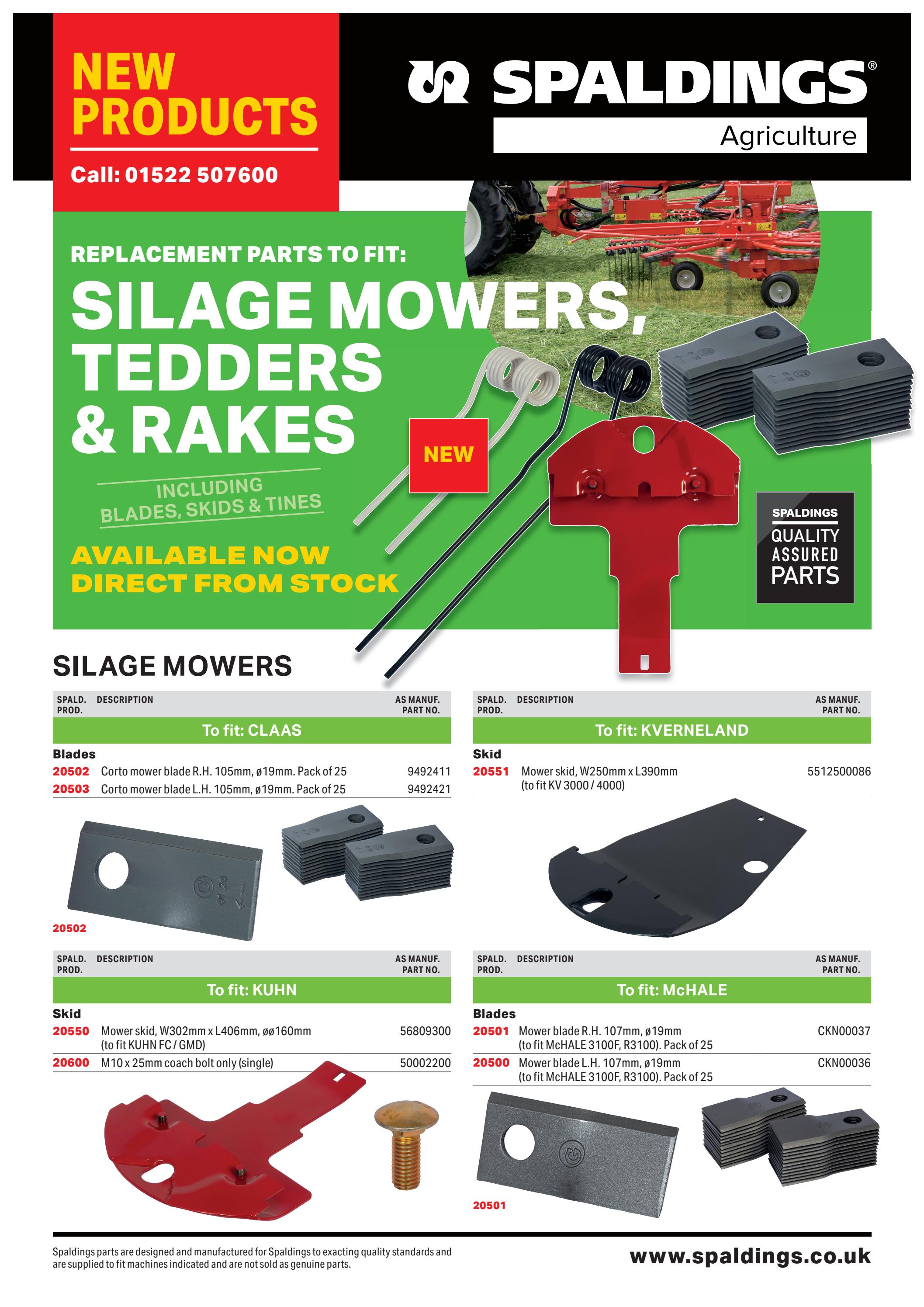 Replacement Parts to fit: Silage Mowers, Tedders & Rakes | New Products ...