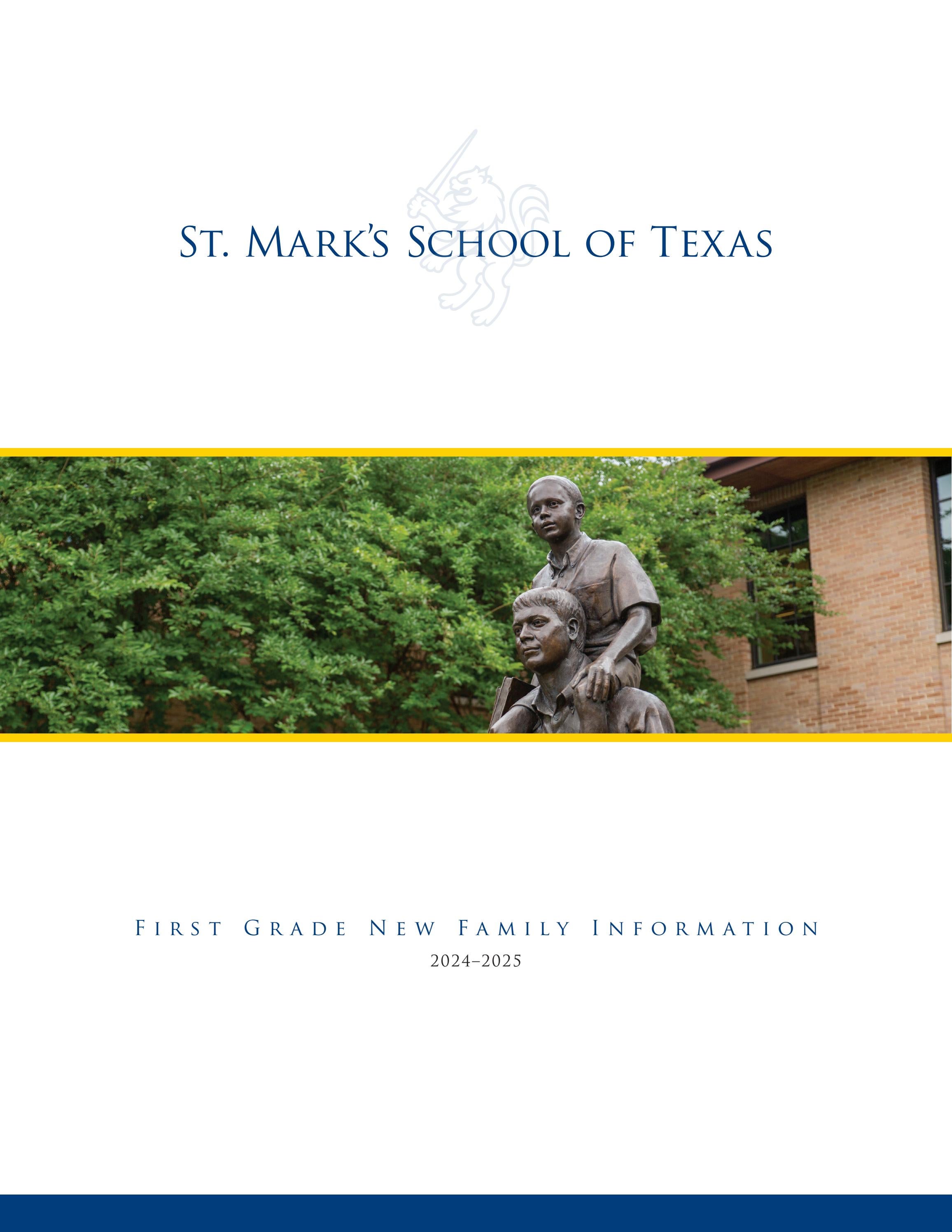 First-Grade Welcome Booklet by St. Mark's School of Texas - Issuu