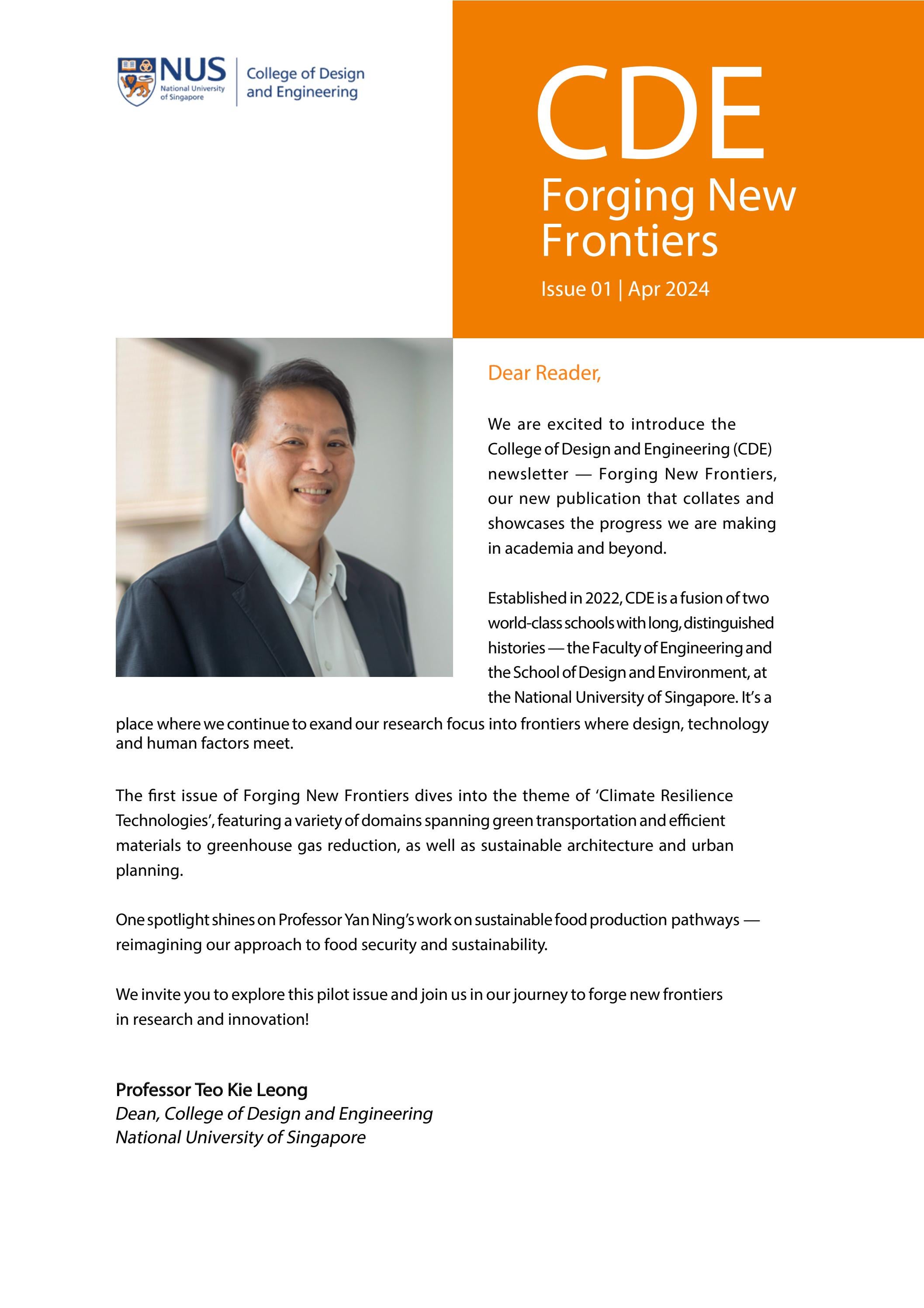 Forging New Frontiers - April 2024 - Issue 01 by NUS-CDE - Issuu