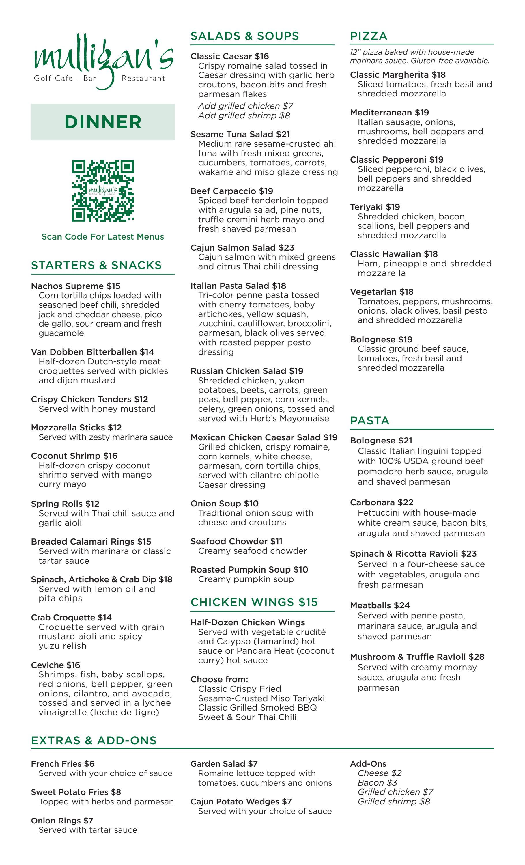 Aruba GLF Mulligan's Dinner Menu by Divi Resorts - Issuu
