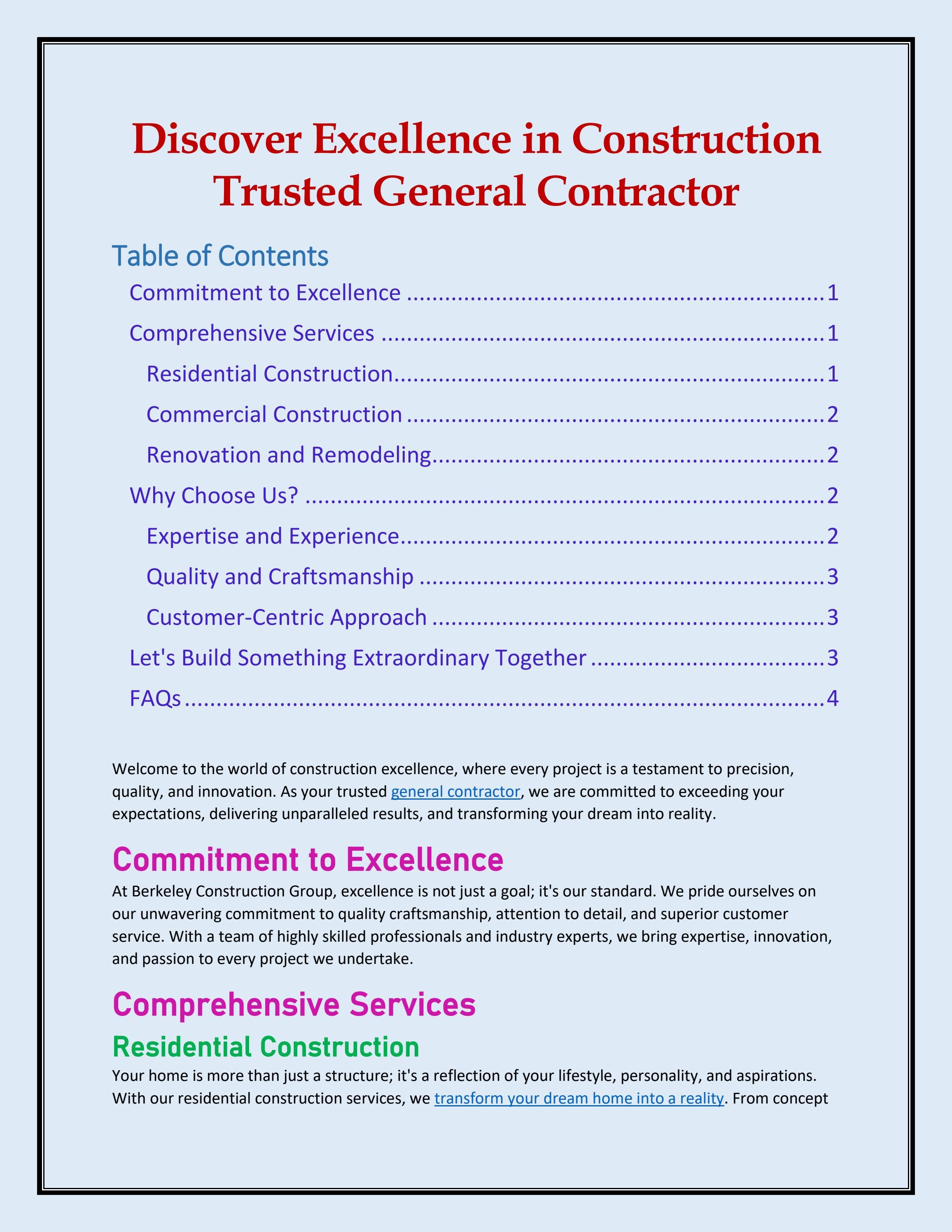 Discover Excellence in Construction Trusted General Contractor by Web ...