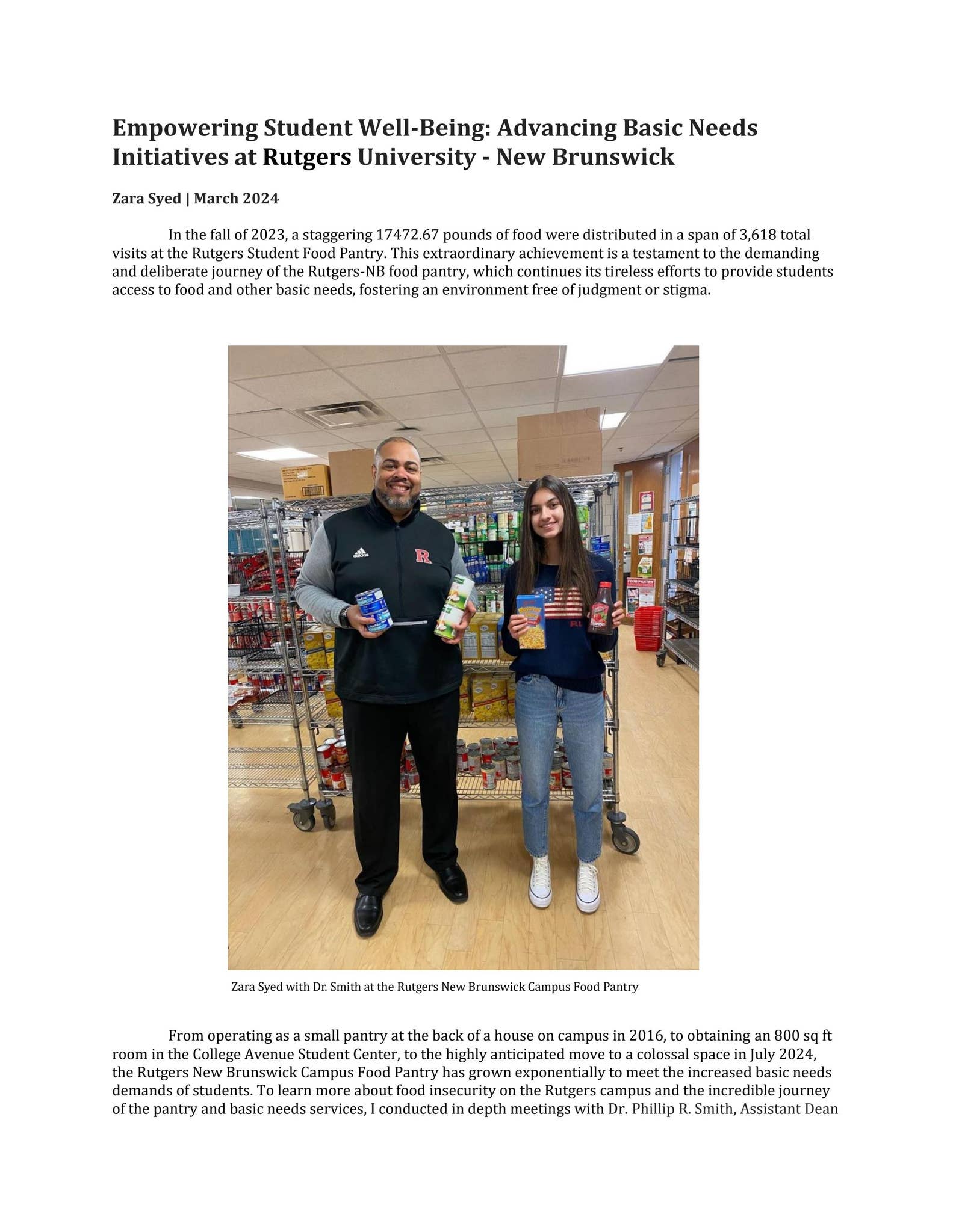 Empowering Student Well-Being: Advancing Basic Needs Initiatives at ...