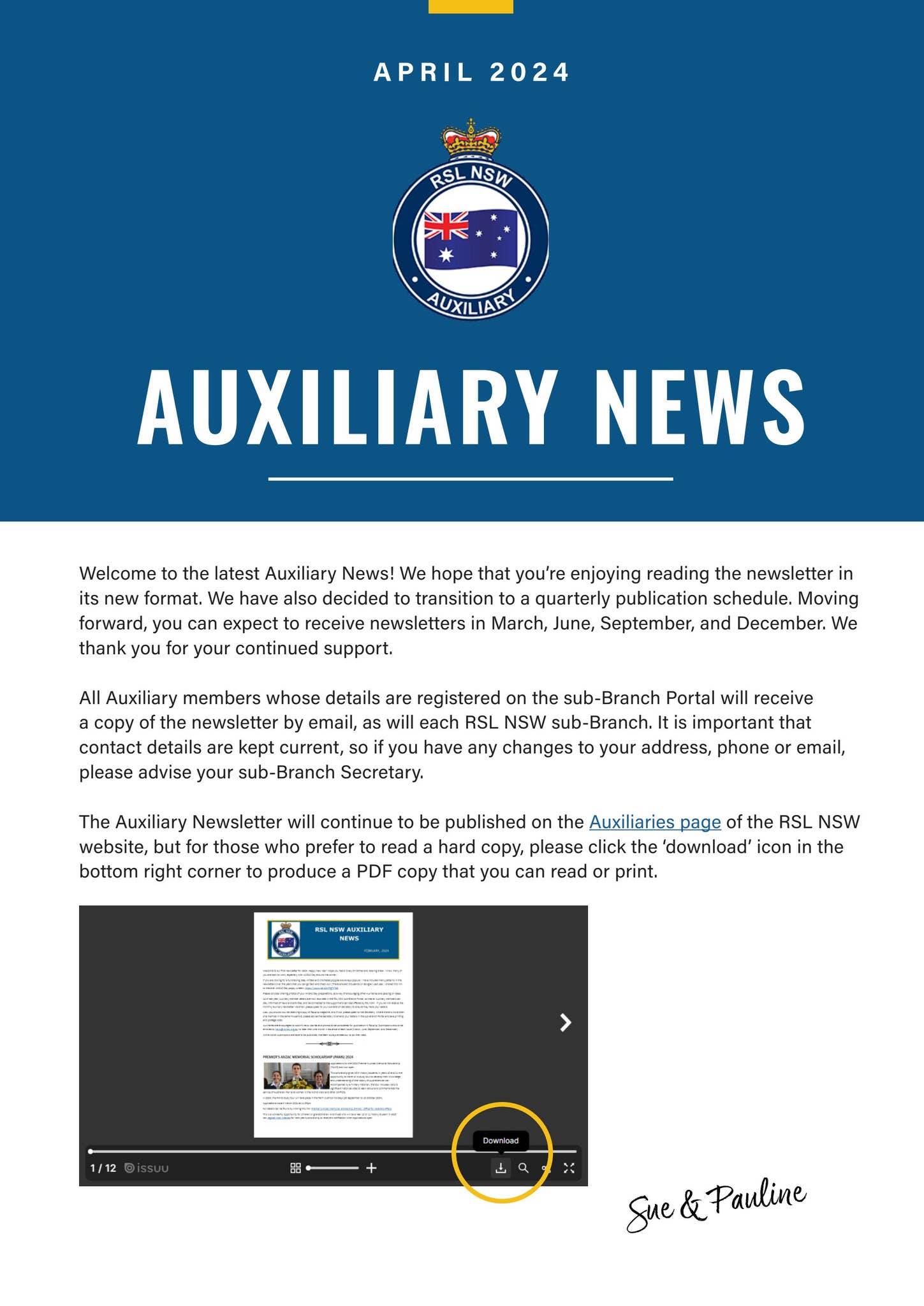 RSL NSW Auxiliary Newsletter - April 2024 by RSL NSW - Issuu