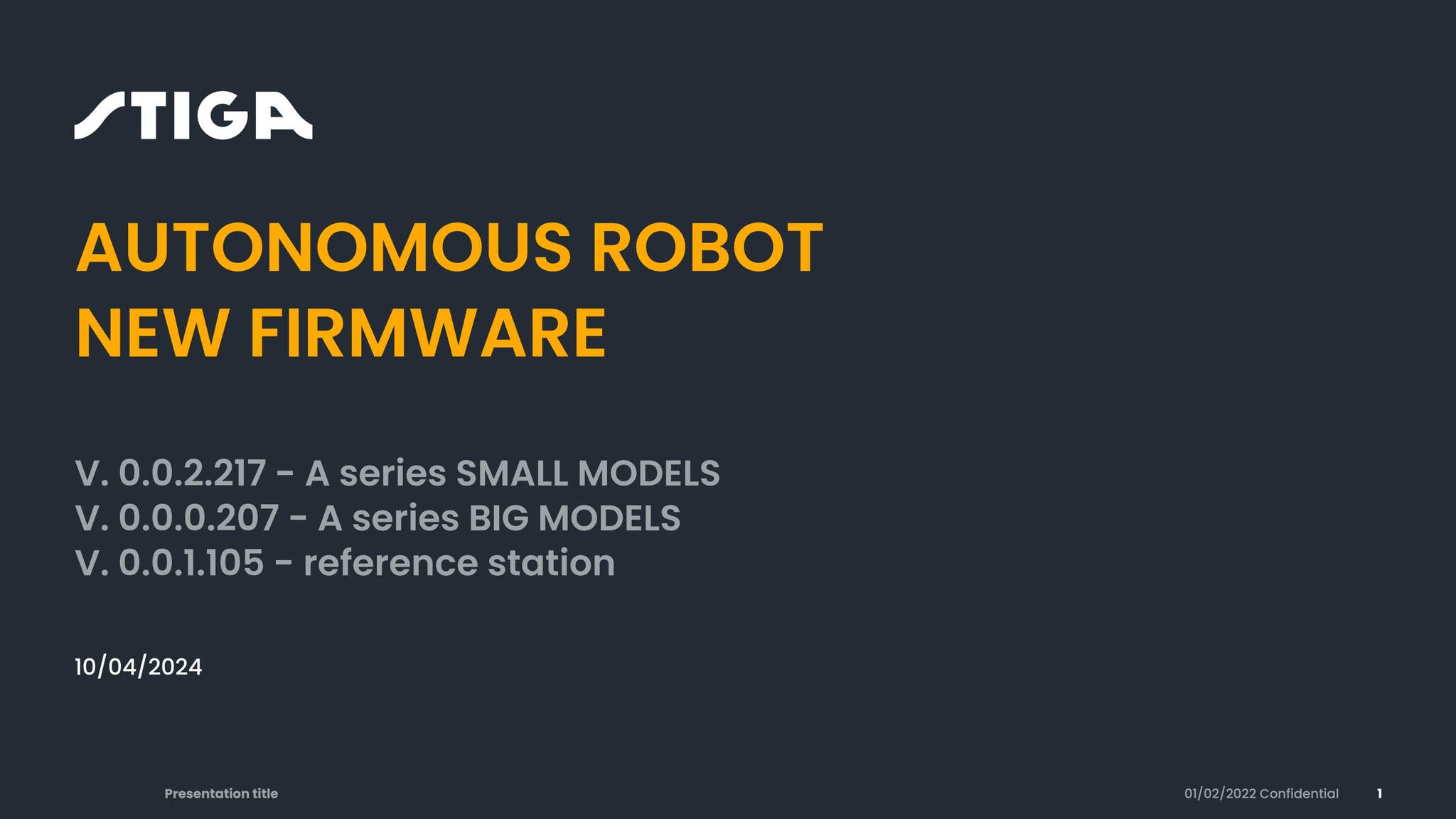 AUTONOMOUS ROBOT _NEW FIRMWARE_April 2024 by STIGA - Issuu