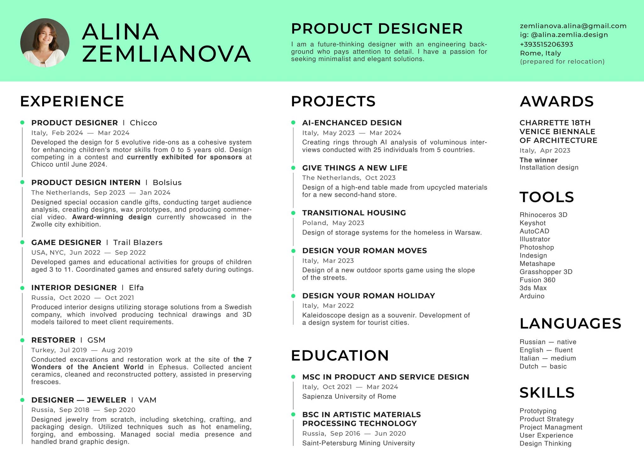 CV. Zemlianova by Alina Zemlianova - Issuu