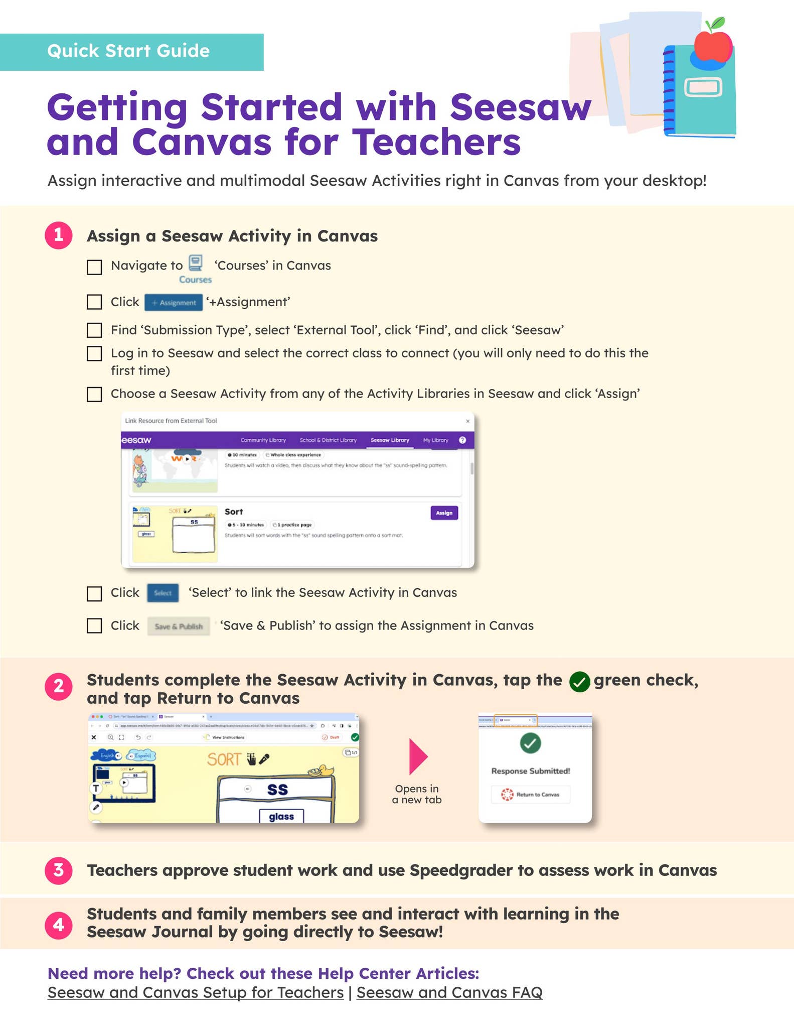 QSG: Getting Started with Seesaw and Canvas for Teachers by ...