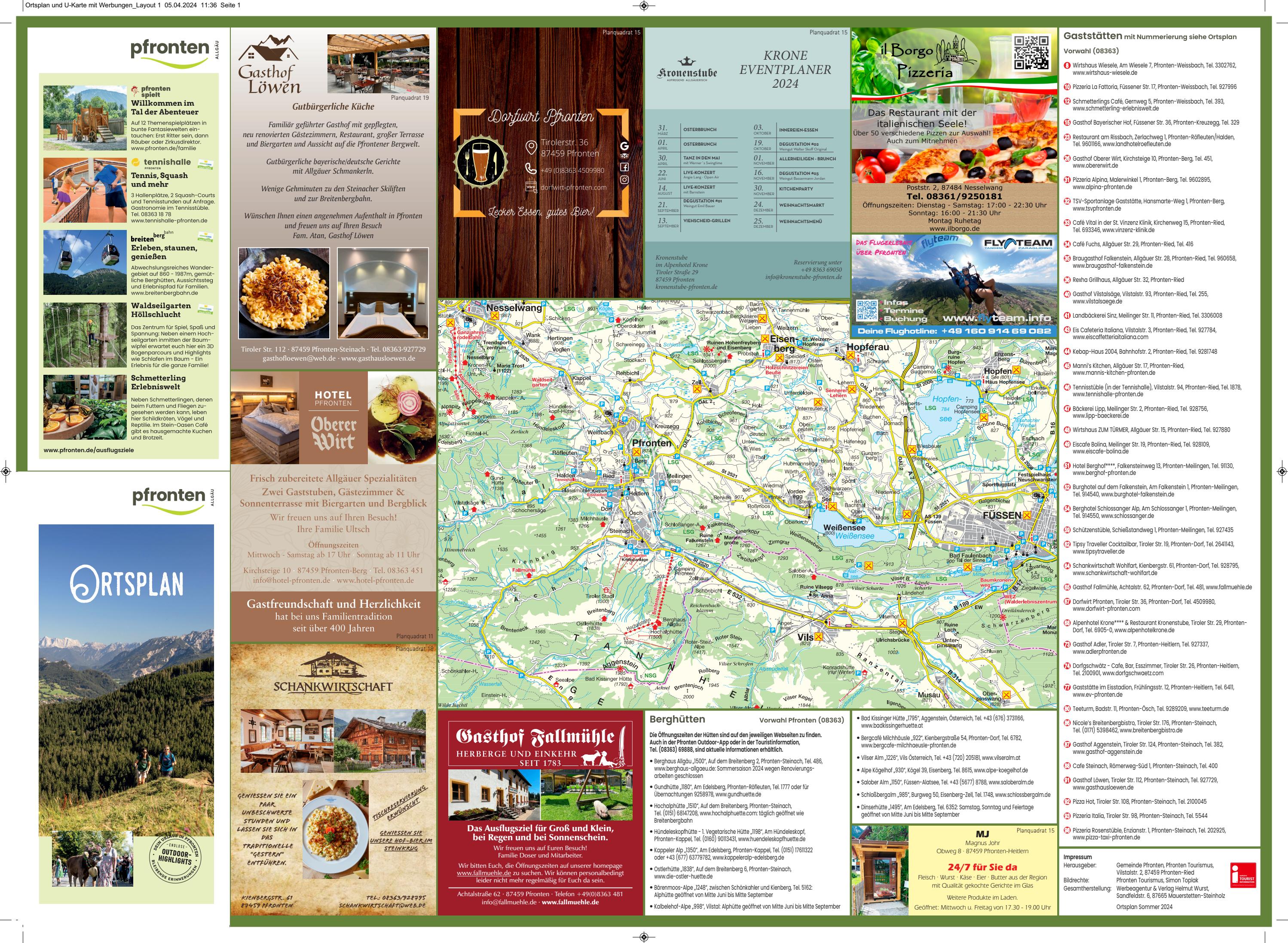 Ortsplan Pfronten im Allgäu » Sommer 2024 by Pfronten Tourismus - Issuu