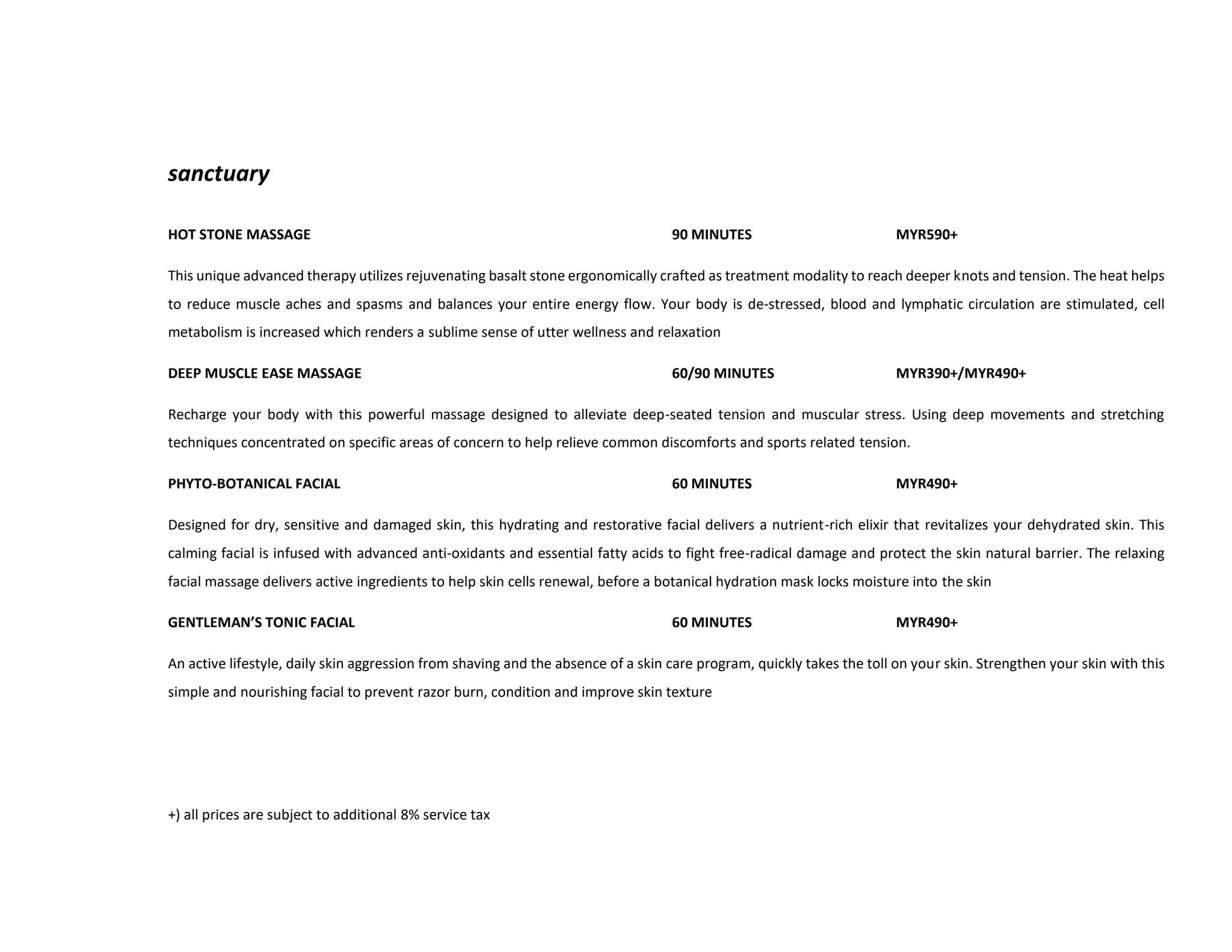 Menu: ESSA Spa Menu (English) by Grand Hyatt Kuala Lumpur - Issuu