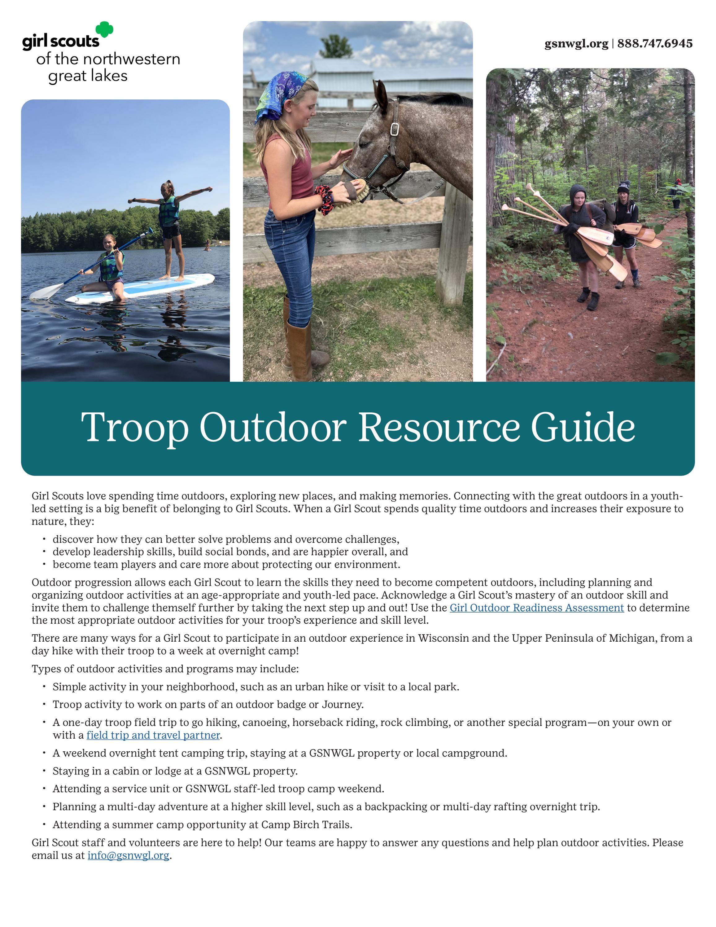 Troop Outdoor Resource Guide by Girl Scouts of the Northwestern Great ...