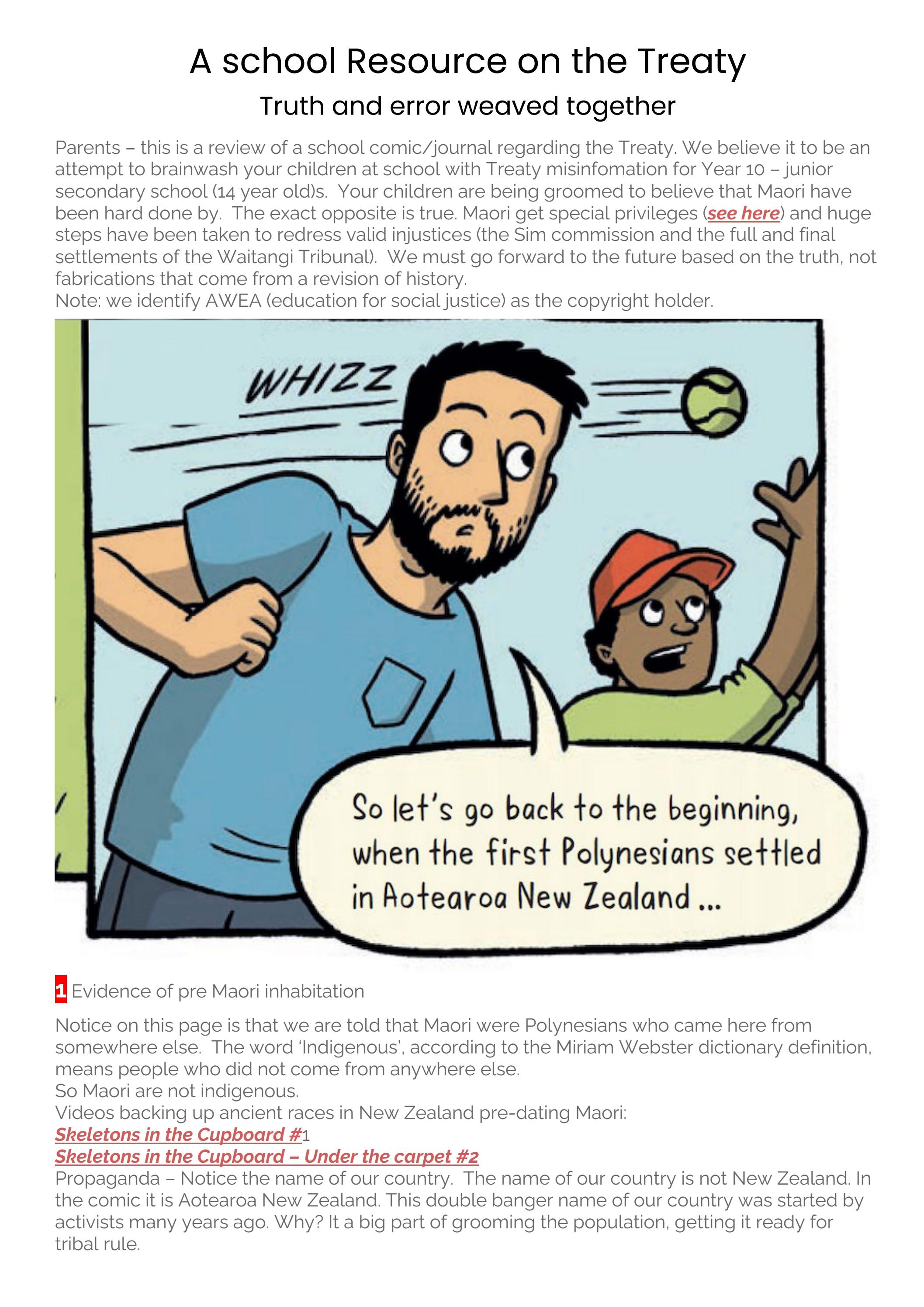 Maori Propaganda Comic Circulating in Schools by Stop Co-governance ...