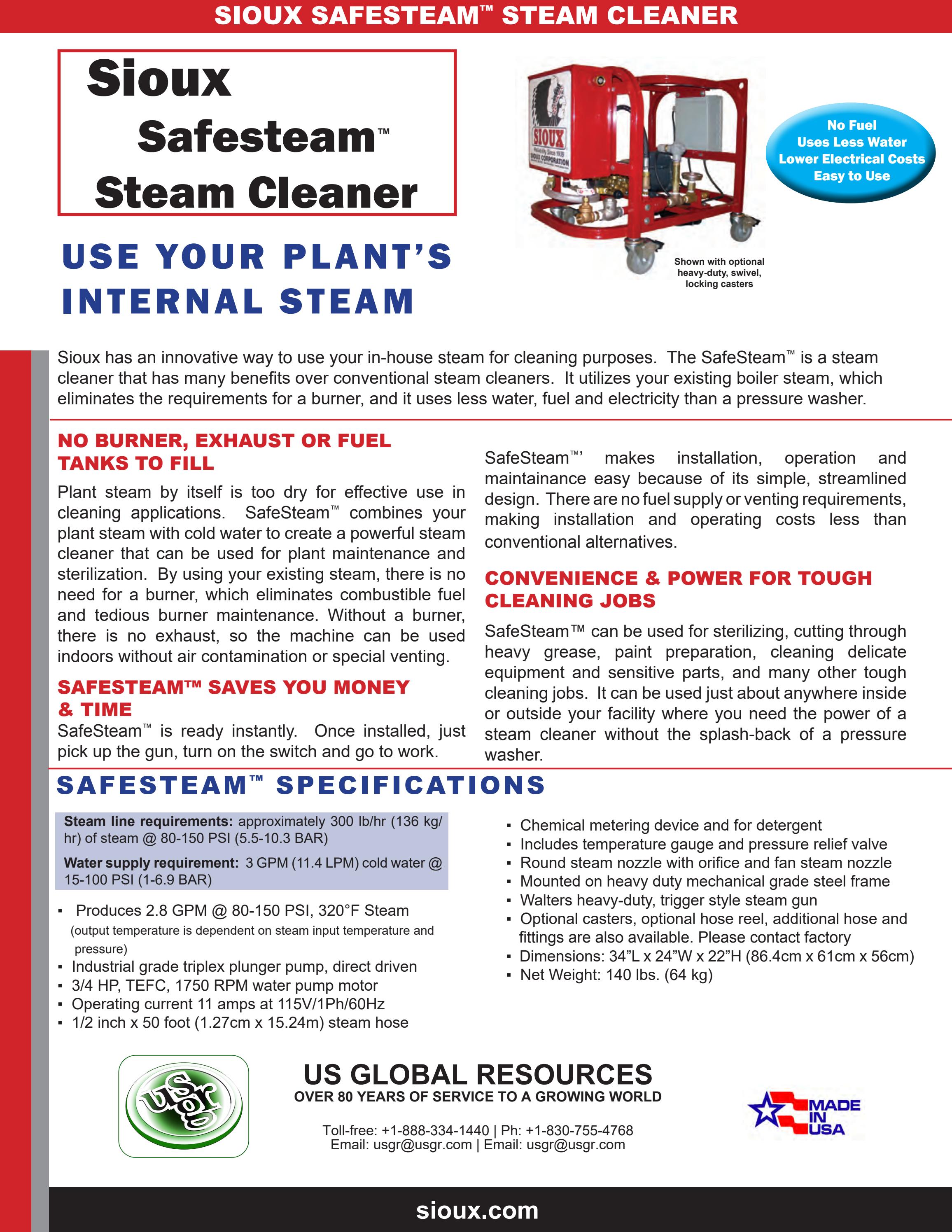 Sioux Safesteam Steam Cleaner by us_global_resources - Issuu