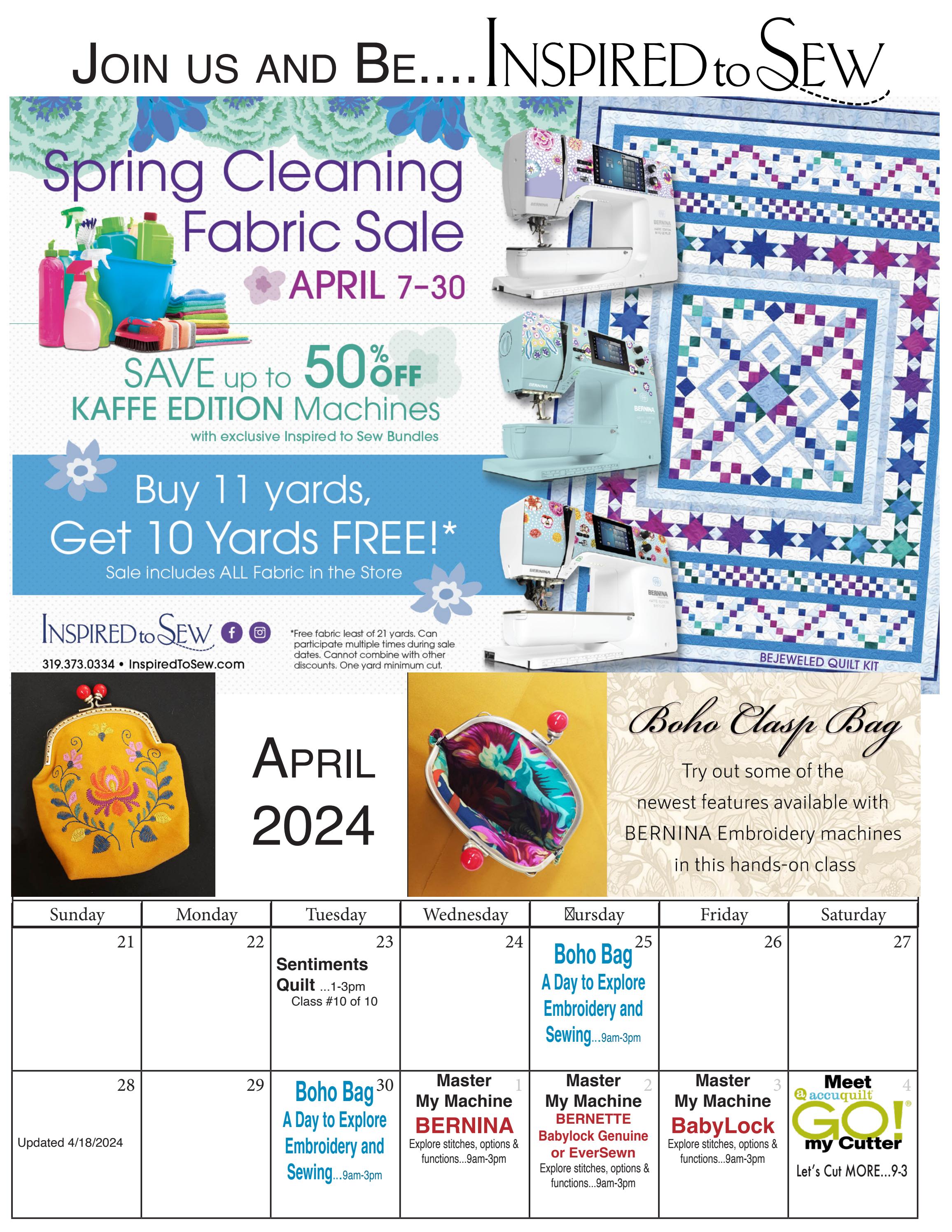 Inspired to Sew Calendar 2024.02.02 by inspiredtosew - Issuu