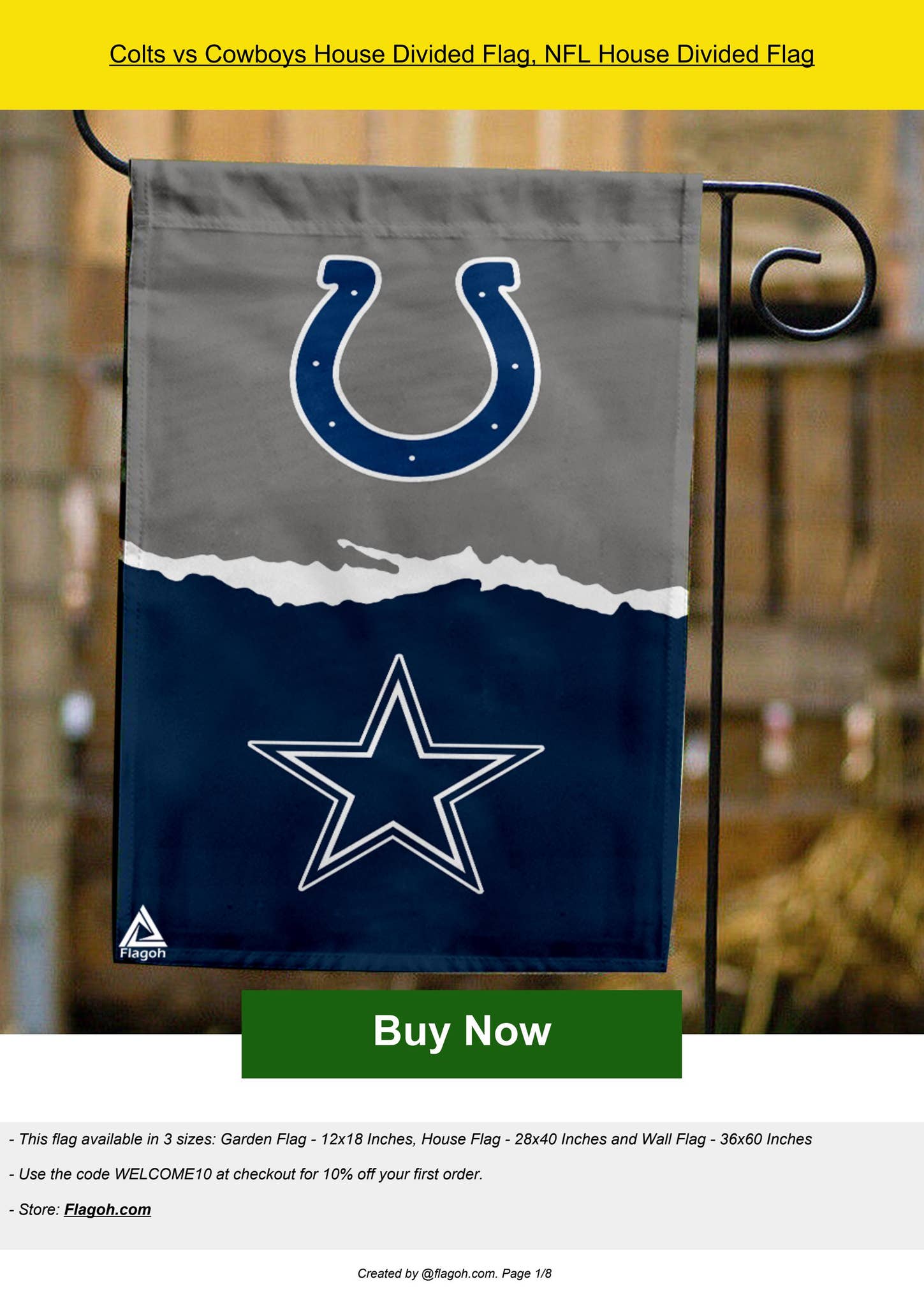 Colts vs Cowboys House Divided Flag, NFL House Divided Flag by flagoh ...
