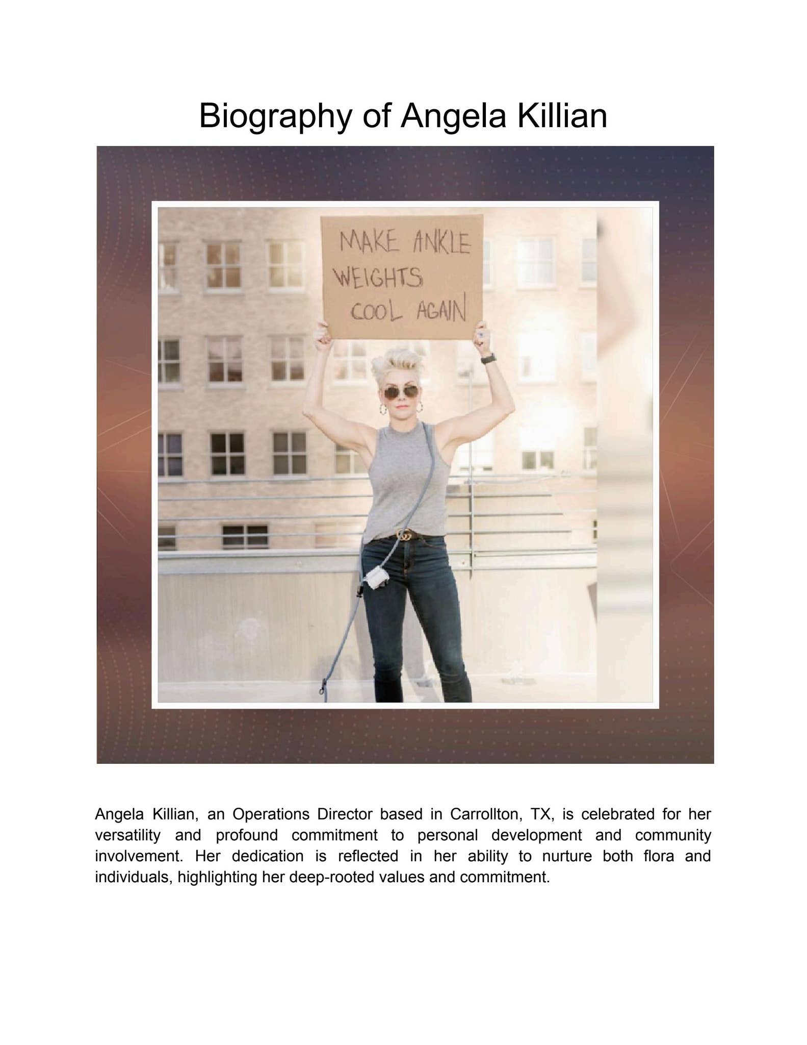 Biography of Angela Killian by Angela Killian - Issuu