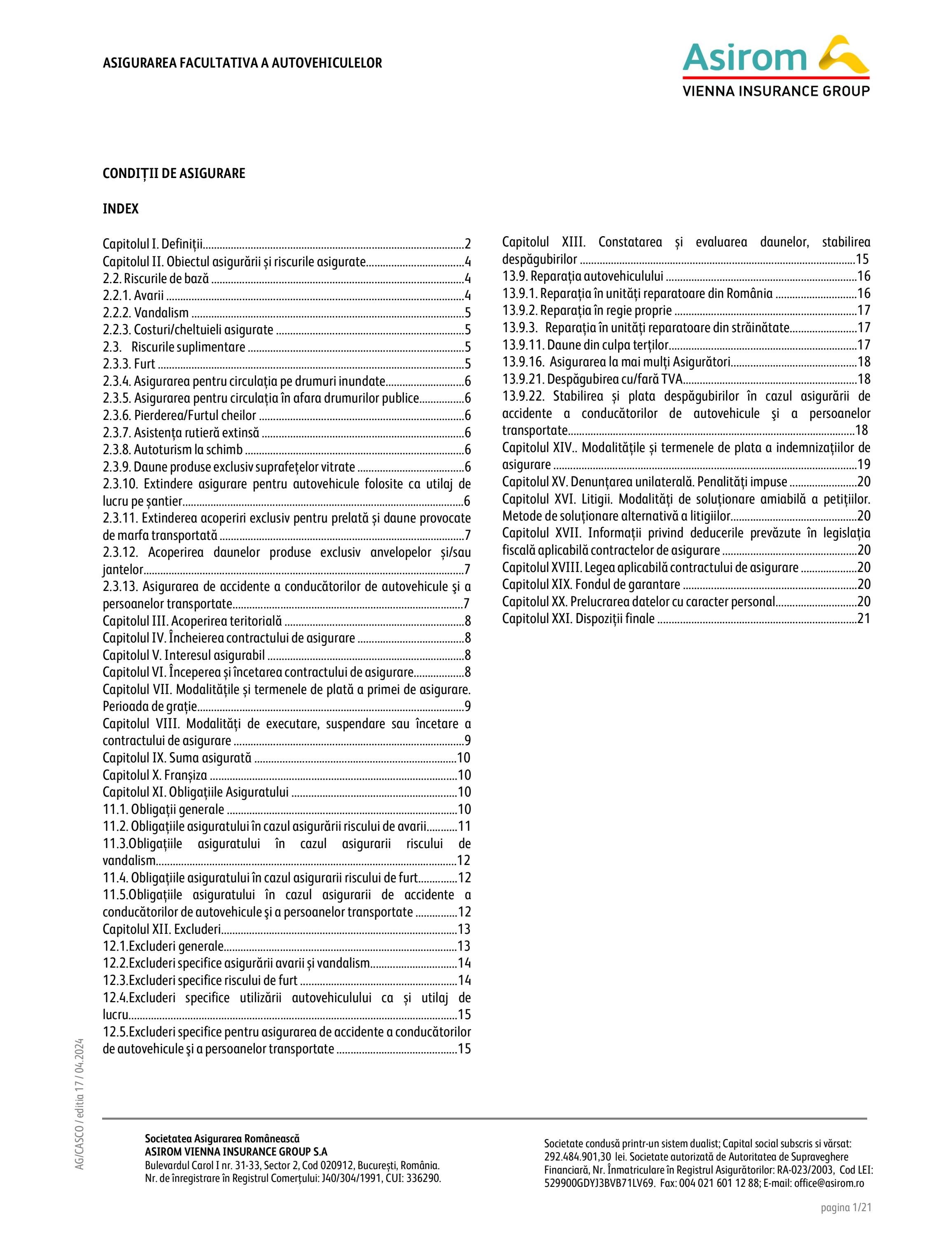 Conditii de asigurare Asirom by Porsche Bank AG - Issuu