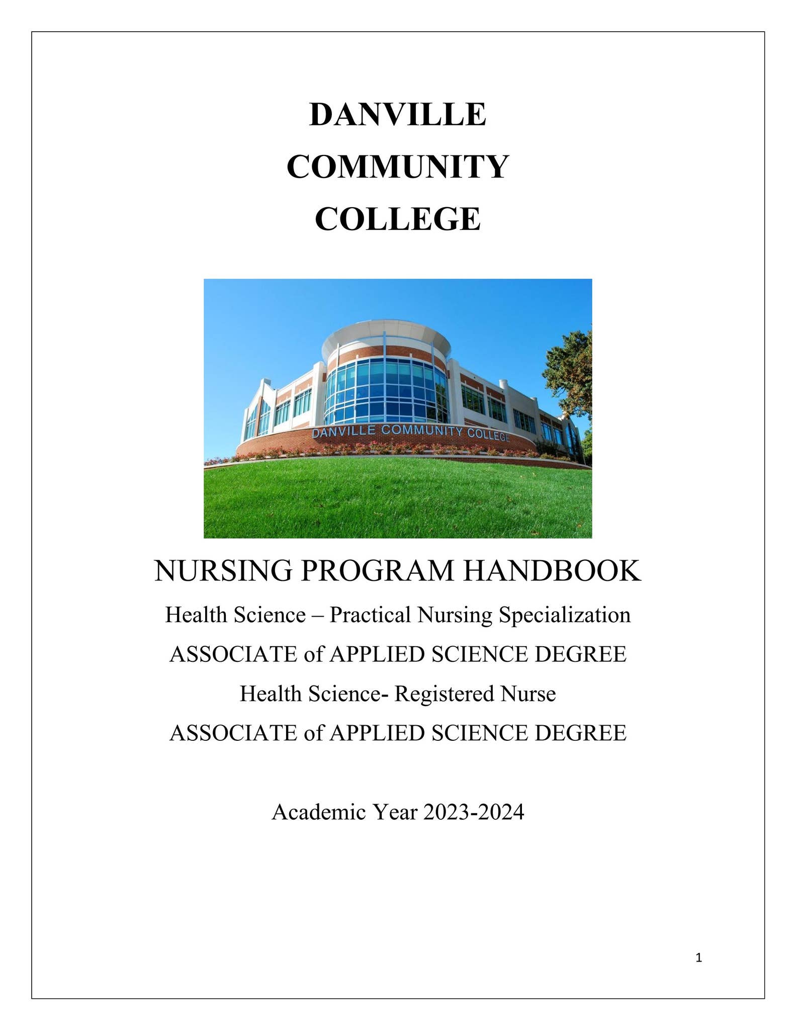 DCC Nursing Program Handbook 2023-2024 - Update by Danville Community ...