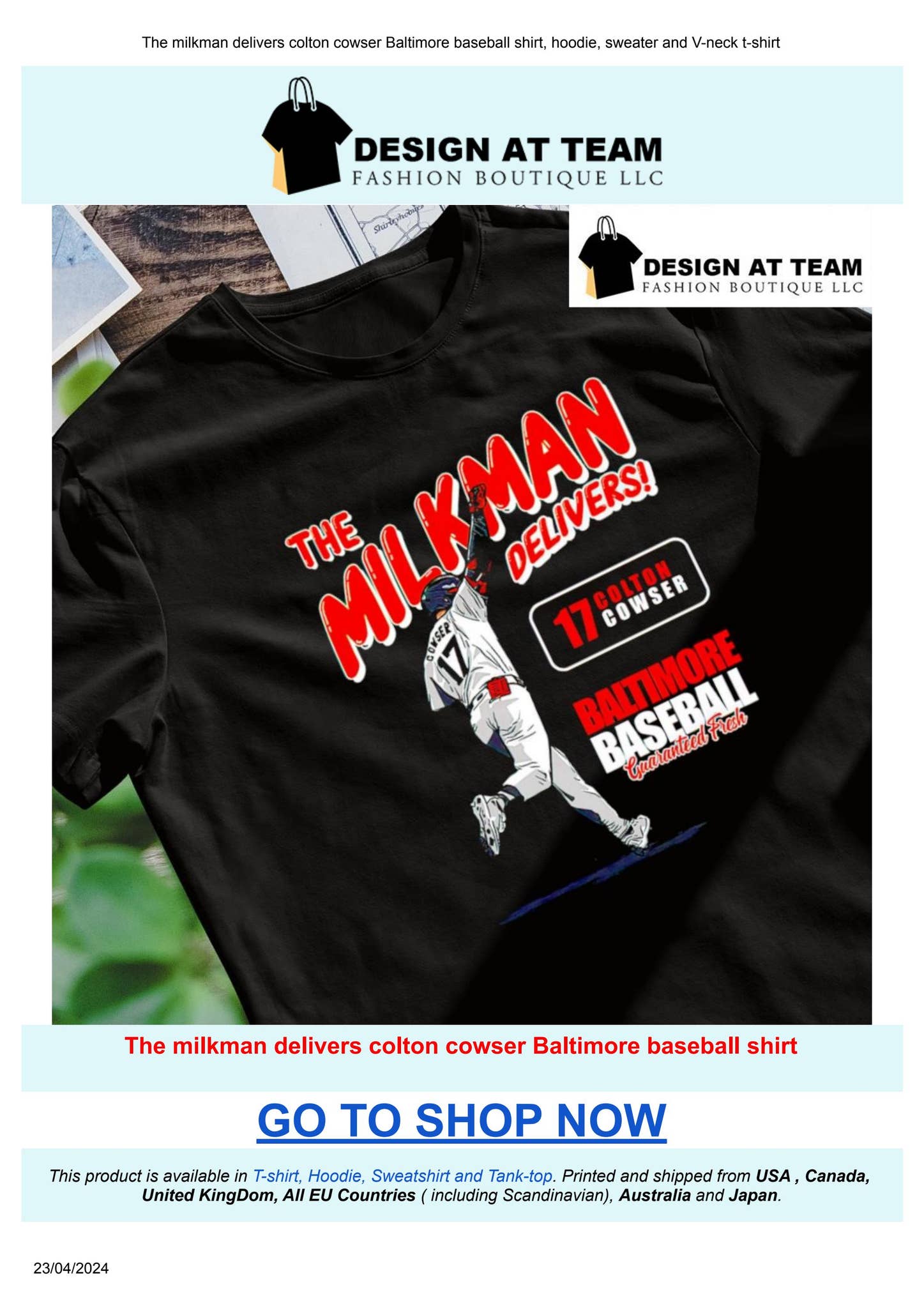 The milkman delivers colton cowser Baltimore baseball shirt by Design ...