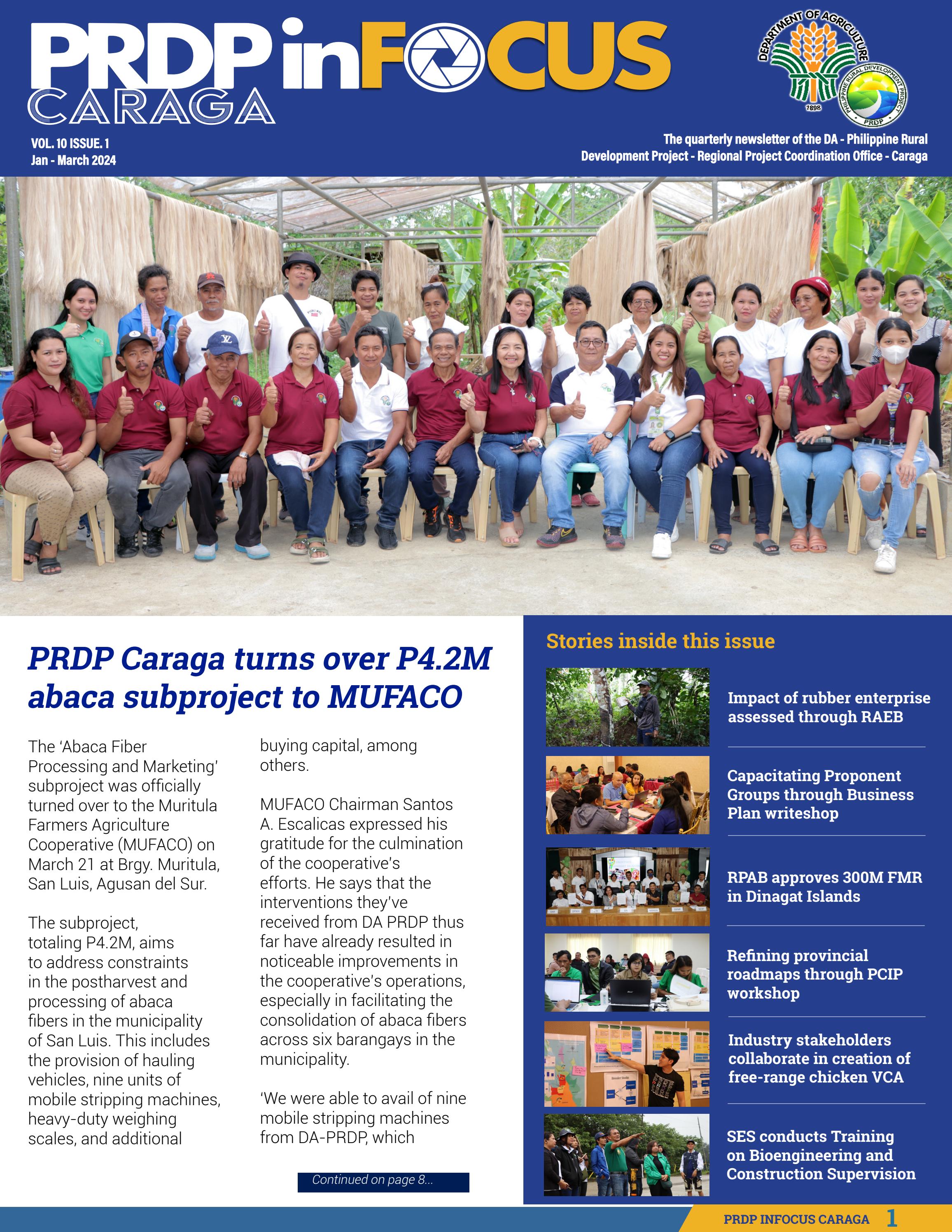 PRDP inFOCUS 1st QTR 2024 by DA PRDP Caraga - Issuu