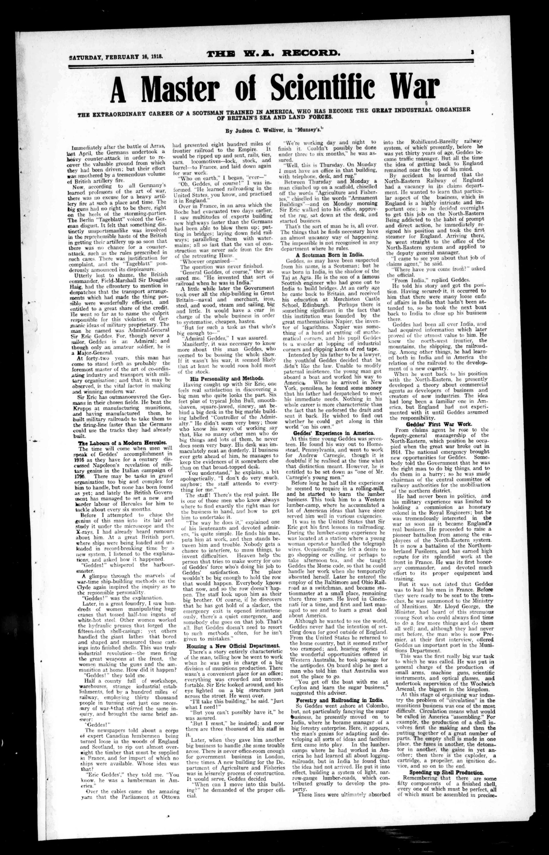 The Record Newspaper 16 February 1918 by The Record - Issuu
