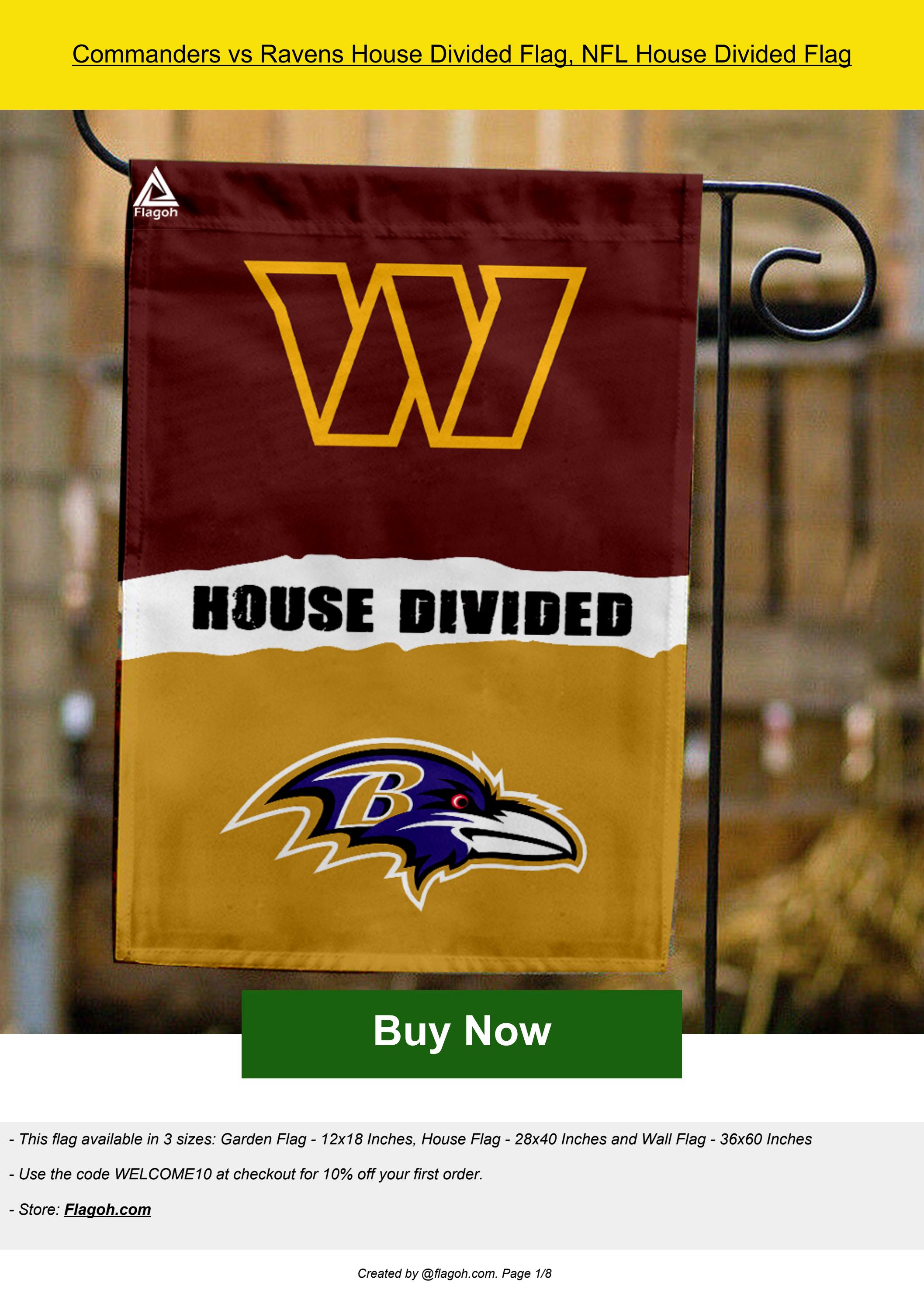 Commanders vs Ravens House Divided Flag, NFL House Divided Flag by ...
