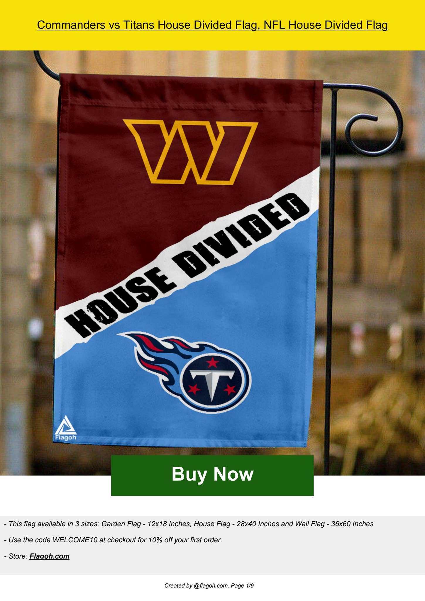 Commanders vs Titans House Divided Flag, NFL House Divided Flag by ...