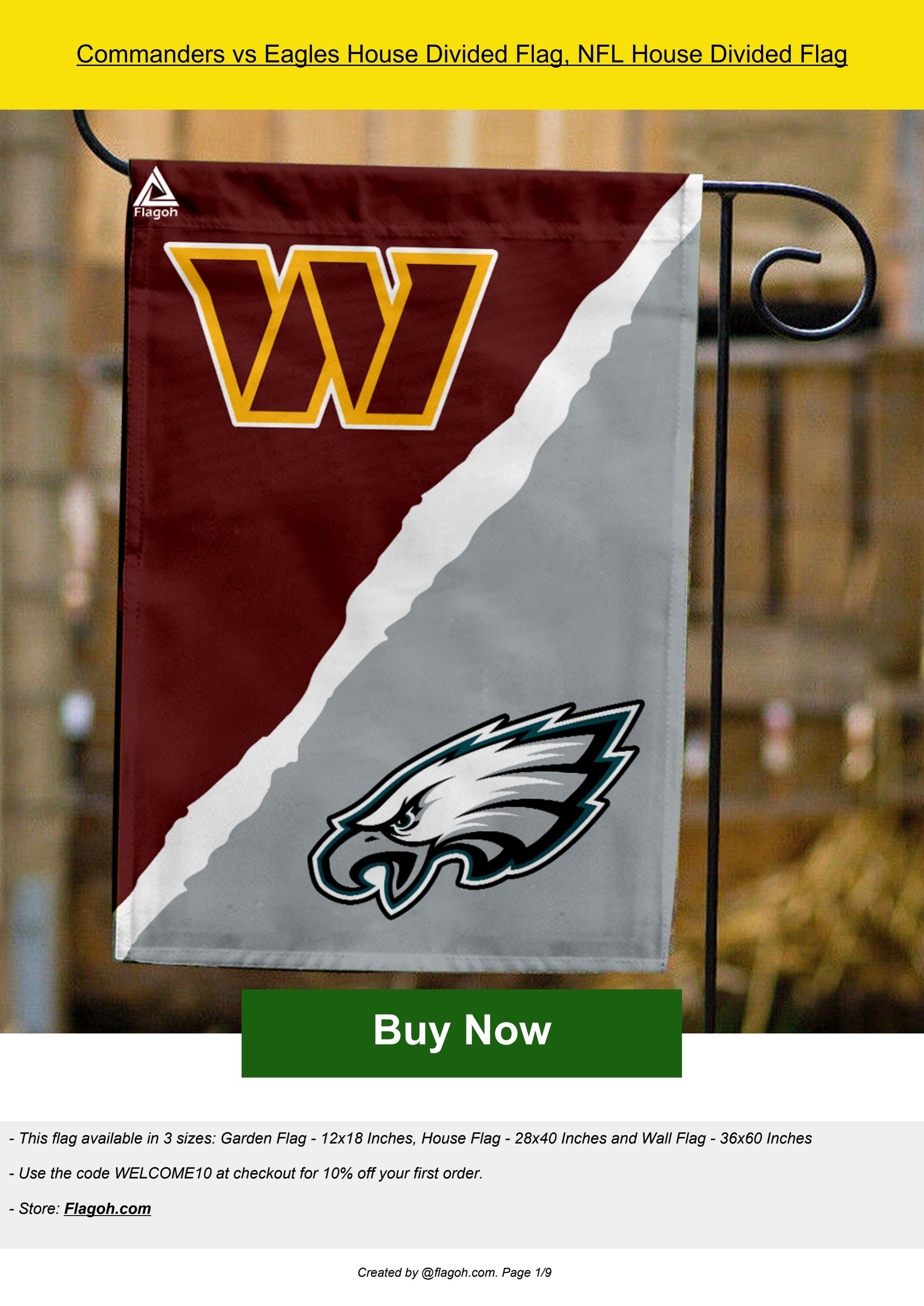 Commanders vs Eagles House Divided Flag, NFL House Divided Flag by ...