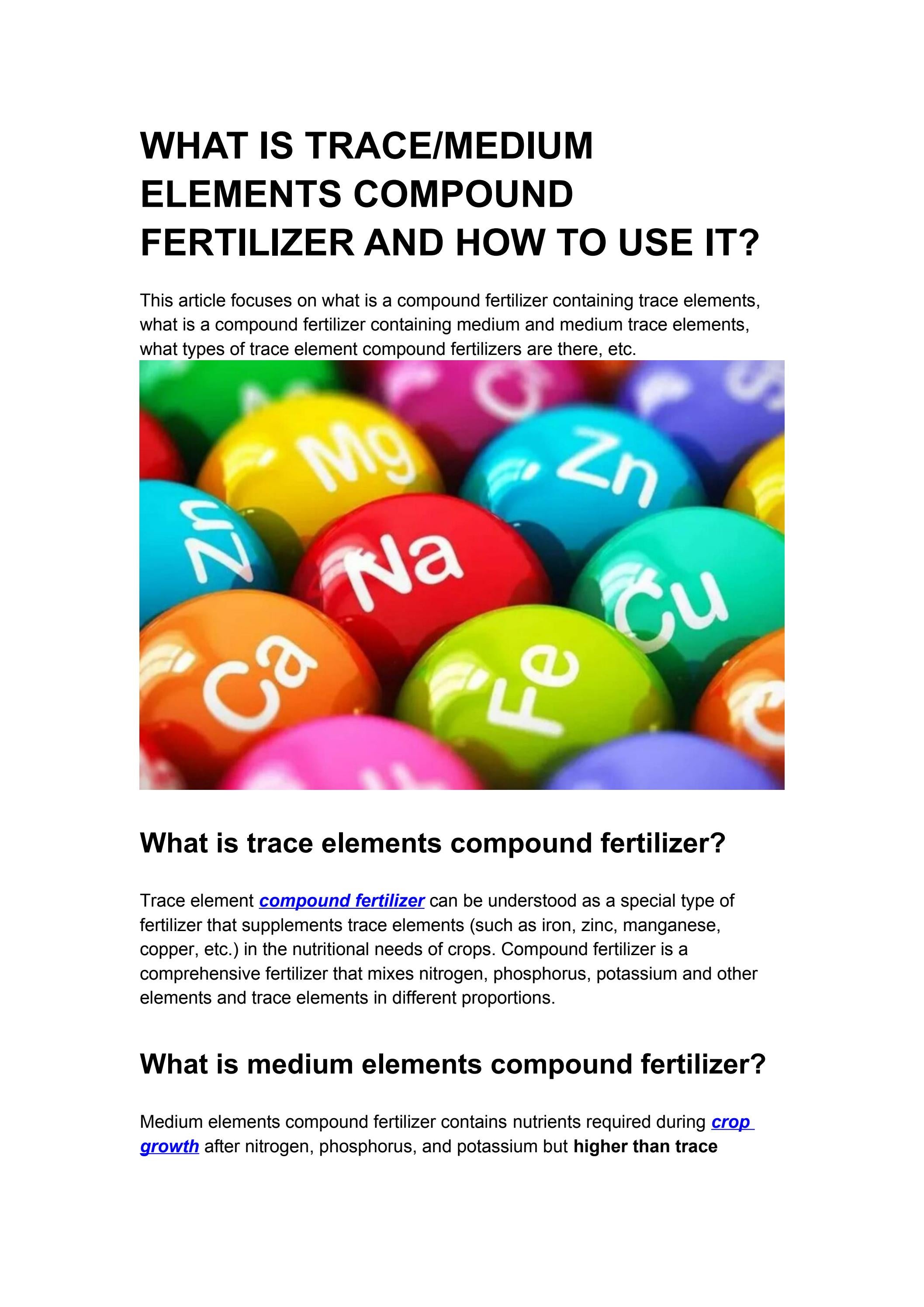 WHAT IS TRACE/MEDIUM ELEMENTS COMPOUND FERTILIZER AND HOW TO USE IT? by ...