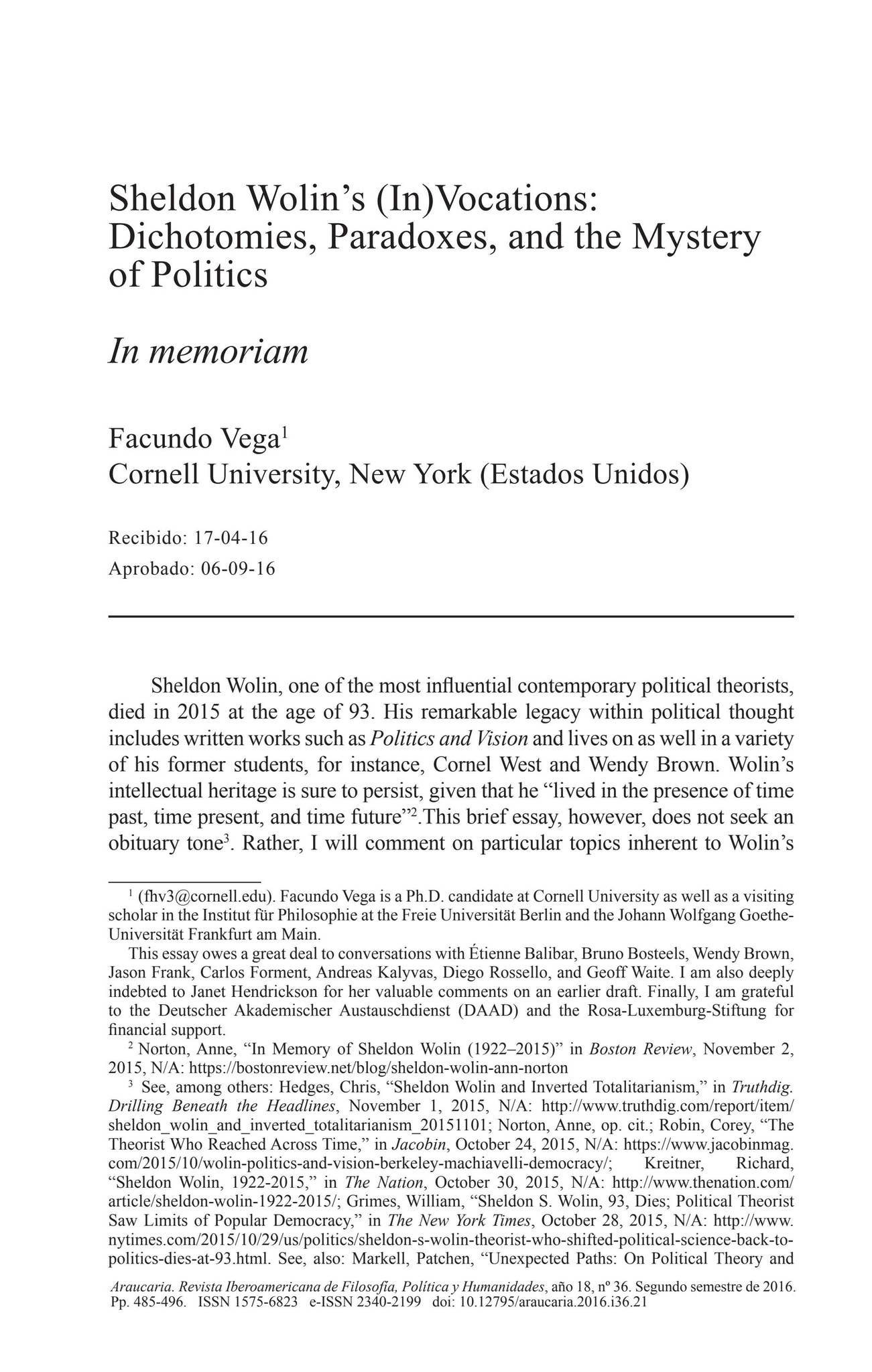 Sheldon Wolin's Invocations by demandside - Issuu