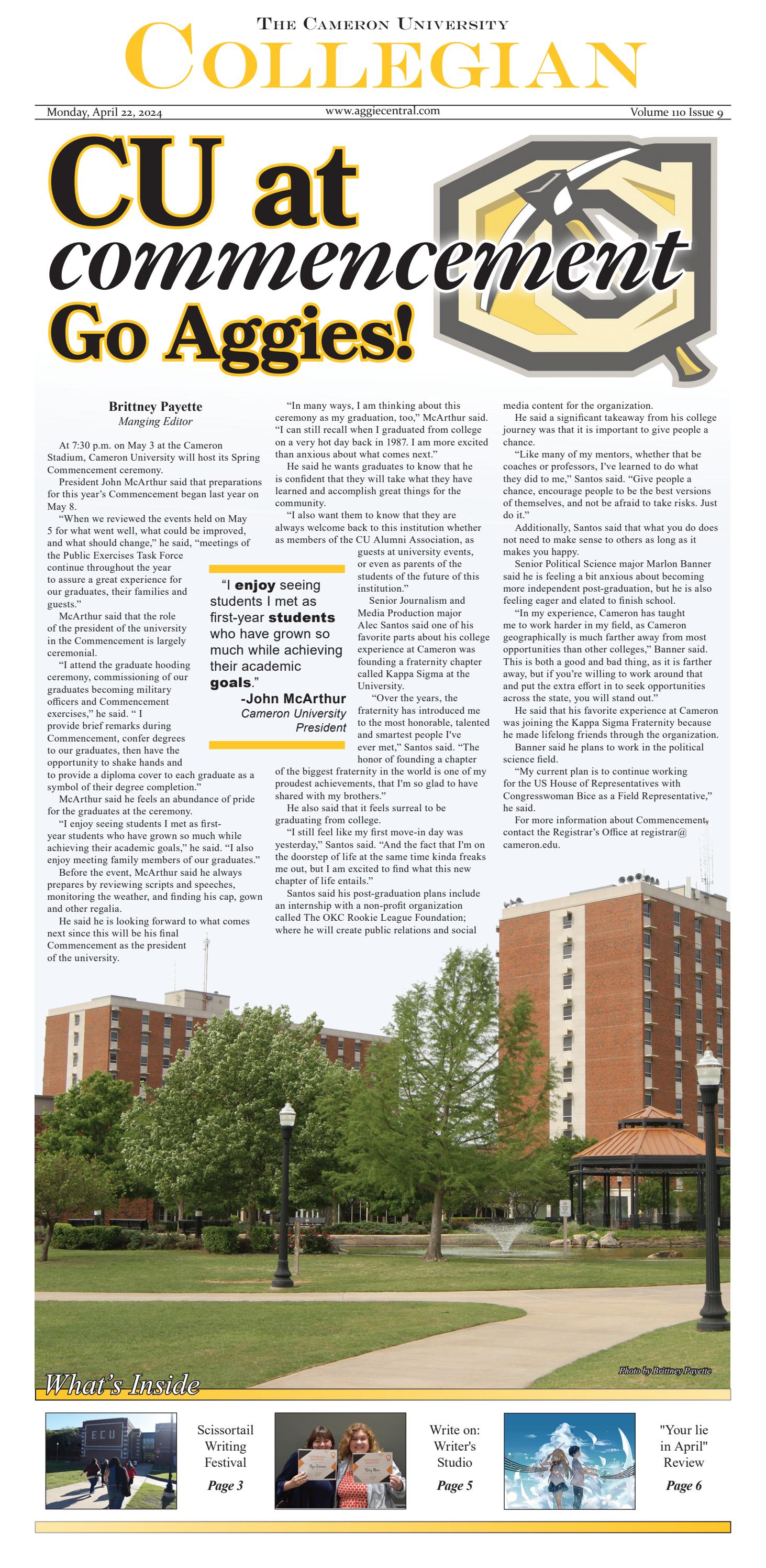Cameron Collegian Spring 2024 Issue #9 by Cameron University Collegian ...