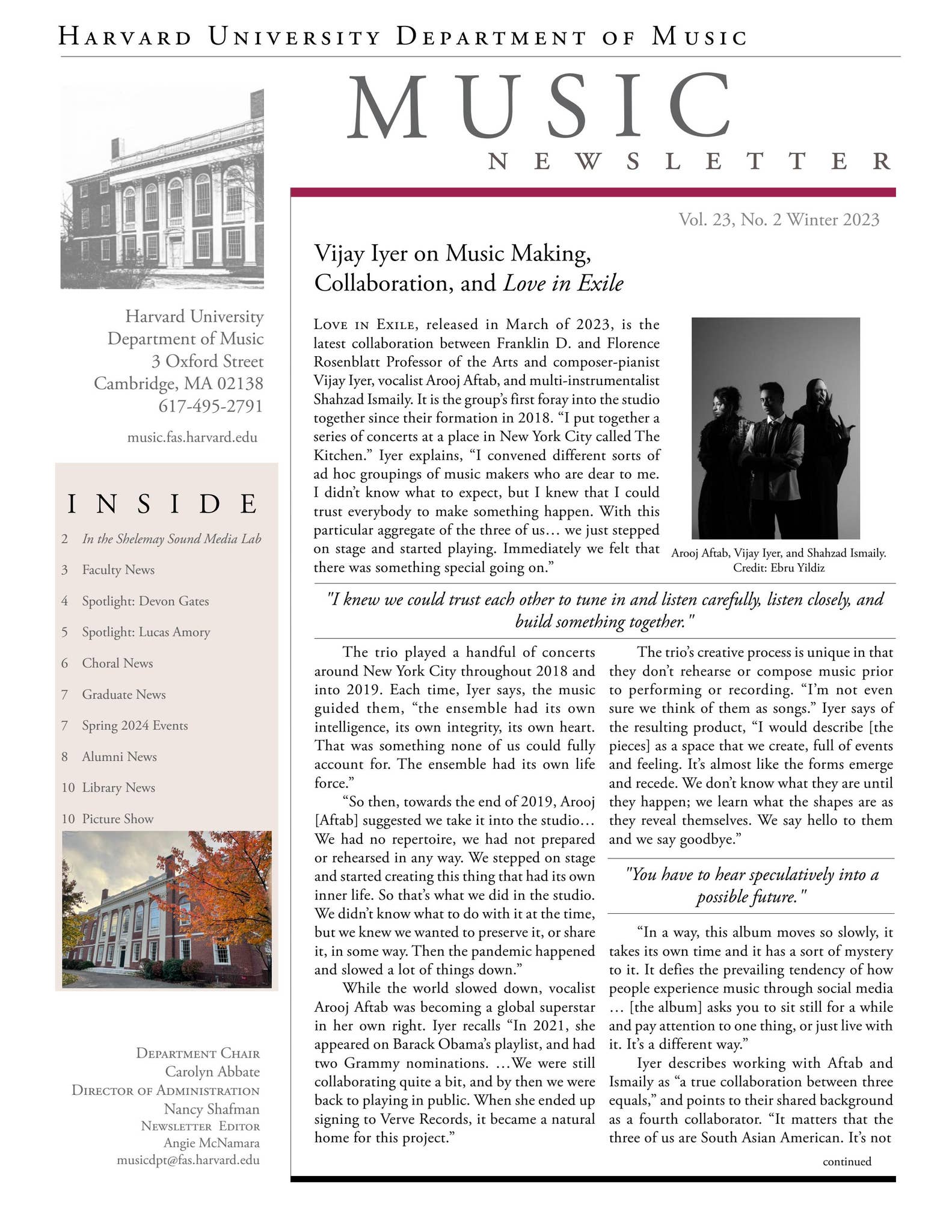 Harvard Music Newsletter: Winter 2023 by harvardmusic - Issuu