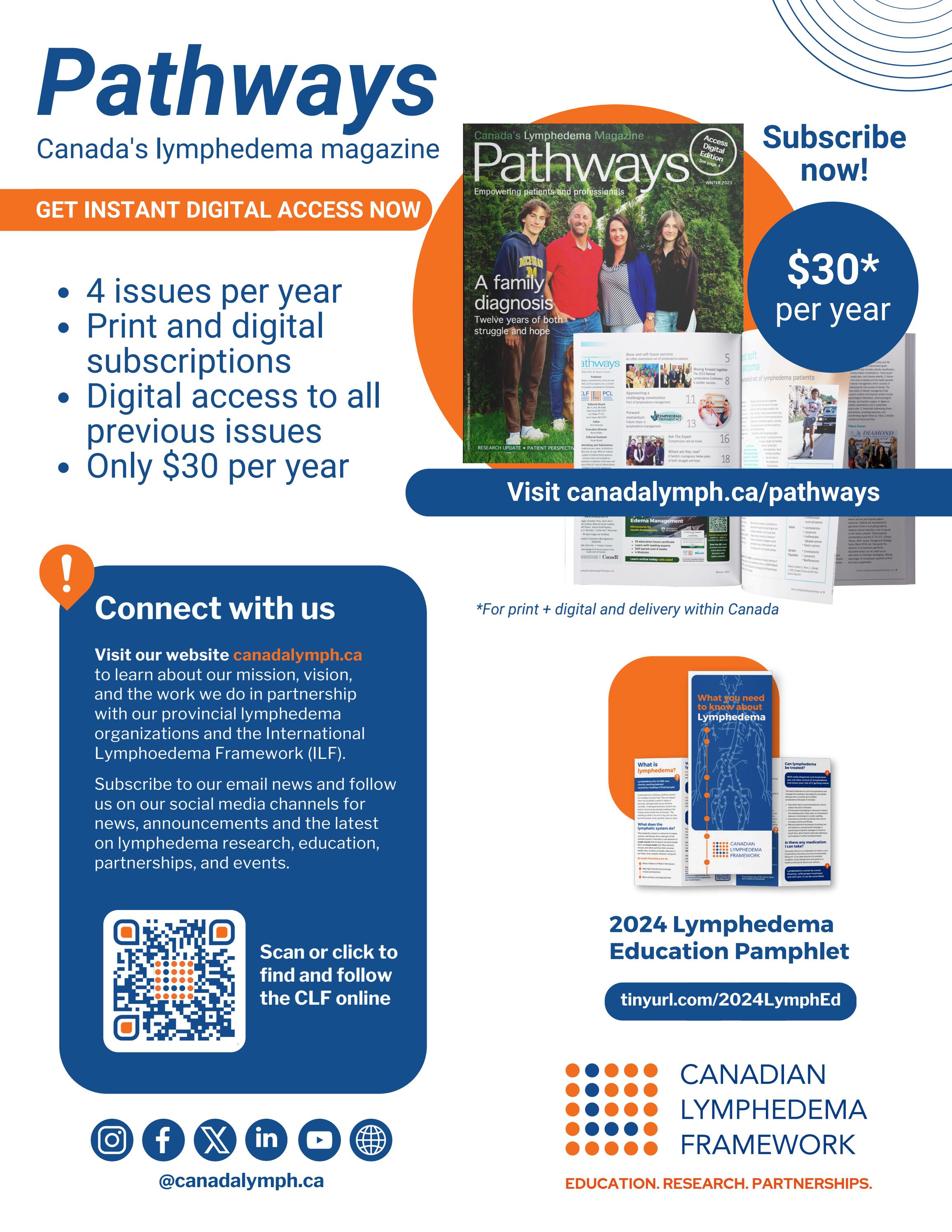 Pathways Magazine and Lymphedema Resources Poster by Canadian Lymphedema Framework - Issuu