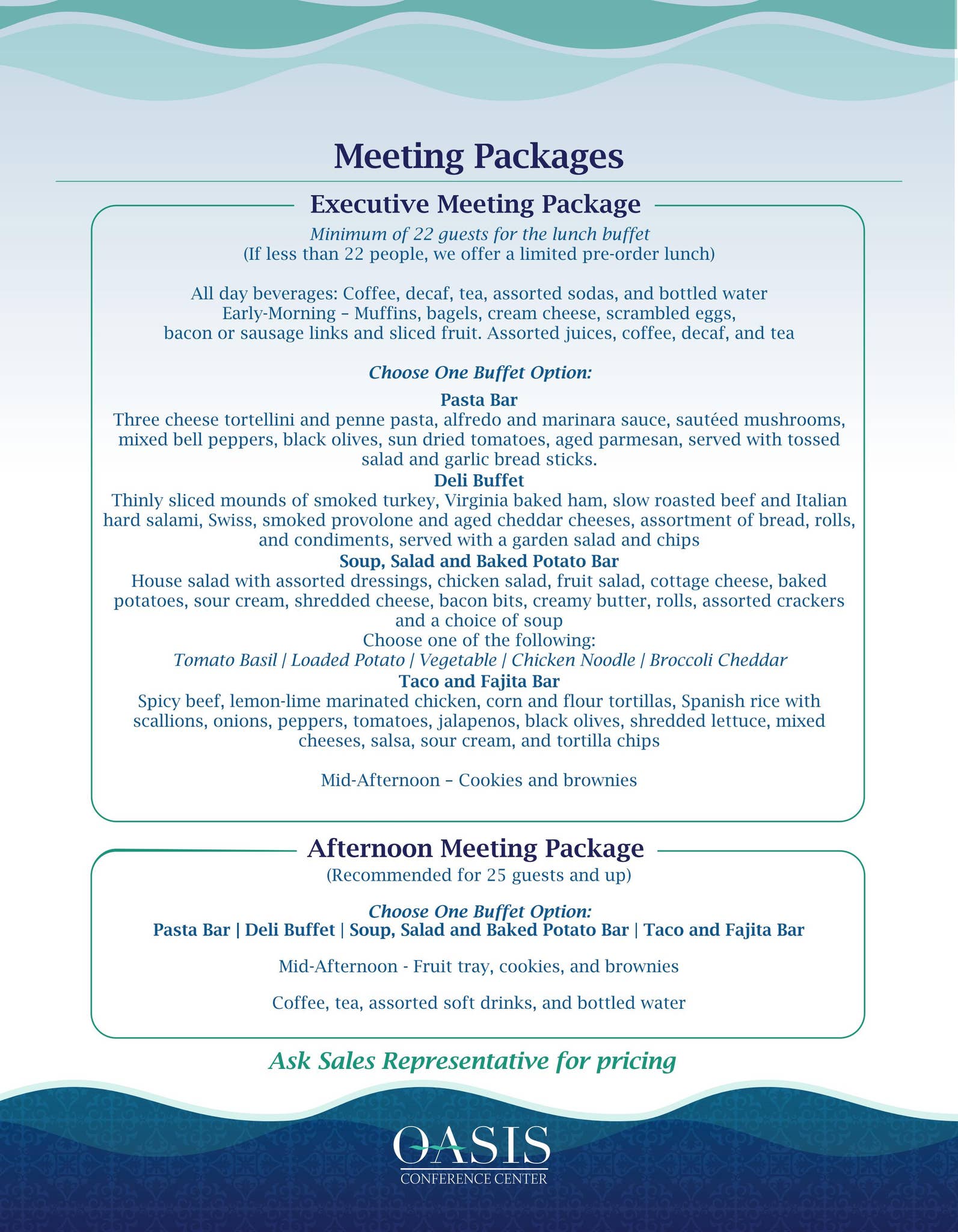 Oasis Conference Center Menu by Heritage Golf Group - Issuu
