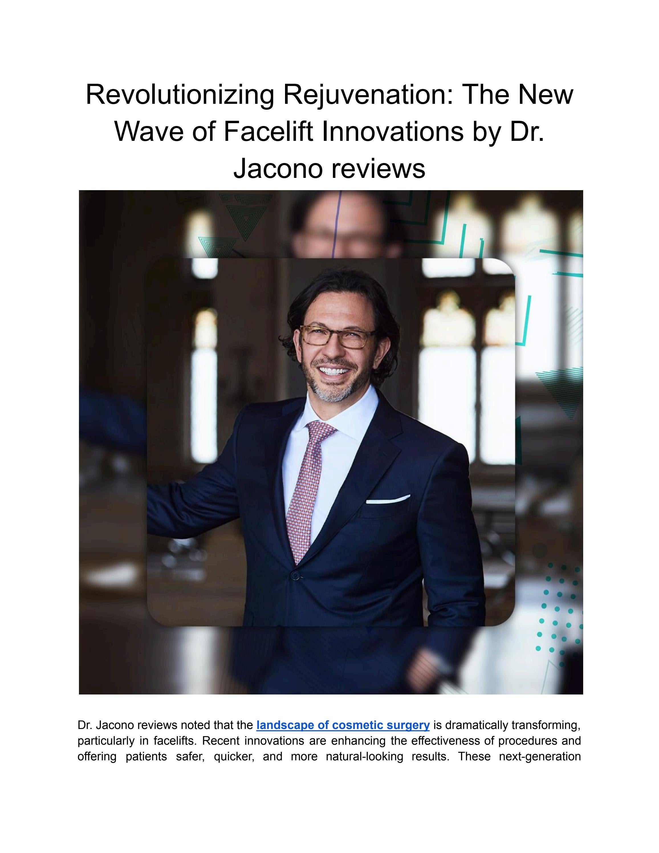 Revolutionizing Rejuvenation: The New Wave of Facelift Innovations by ...