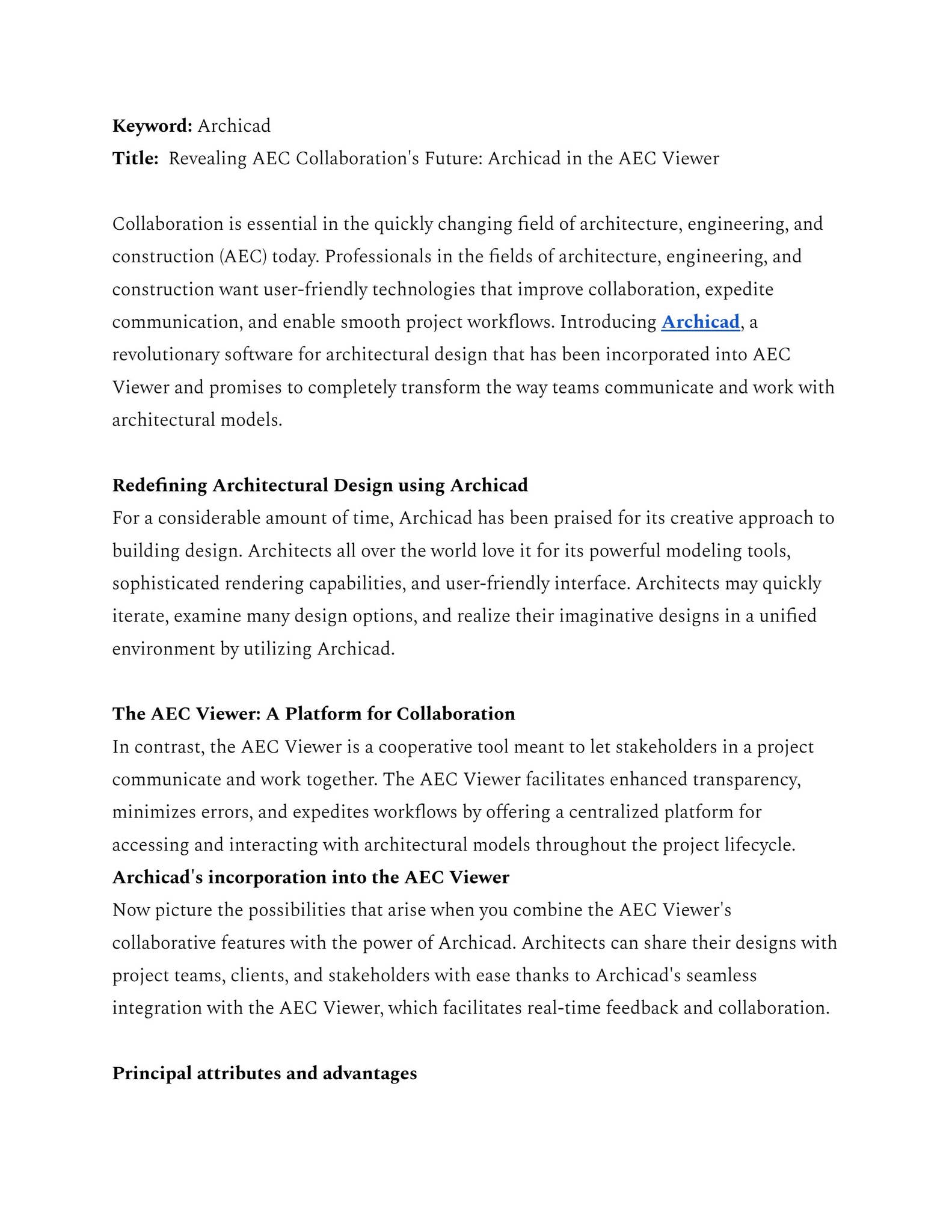Revealing AEC Collaboration's Future: Archicad in the AEC Viewer by ...
