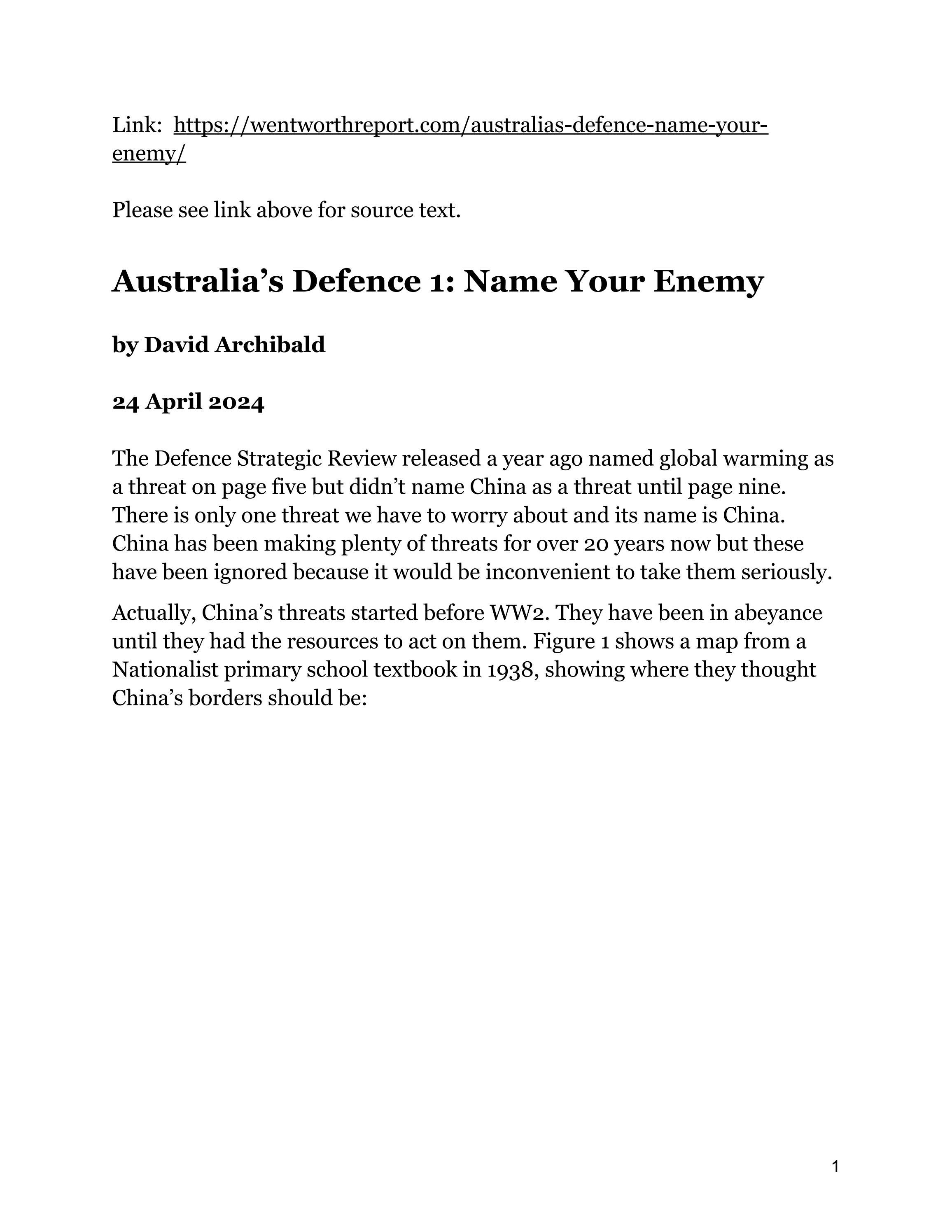 Australias Defence - Name your enemy by John A. Shanahan - Issuu